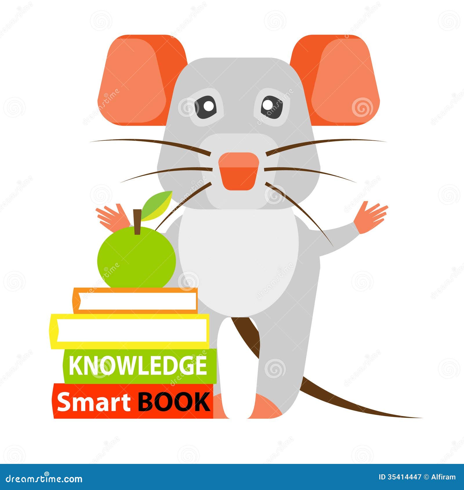 Mouse with books stock vector. Illustration of background - 35414447