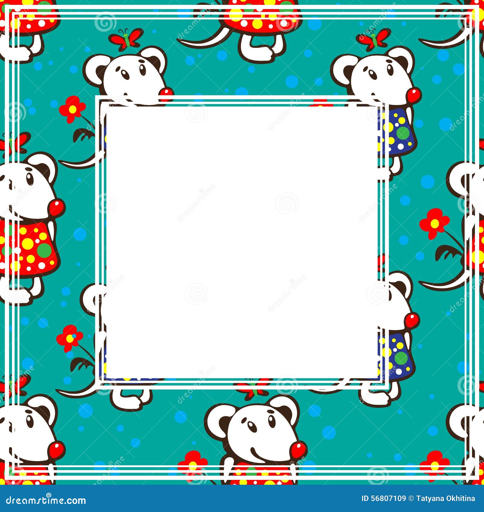 Mouse border stock vector. Illustration of green, border - 56807109