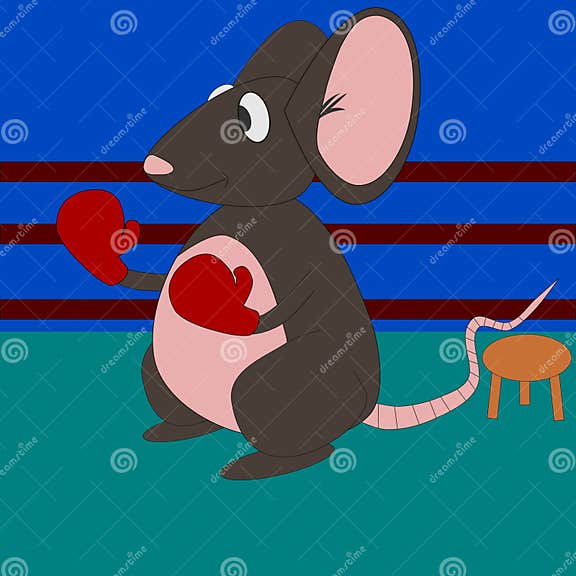 Mouse Boxer on the Boxing Ring. Stock Vector - Illustration of animals ...