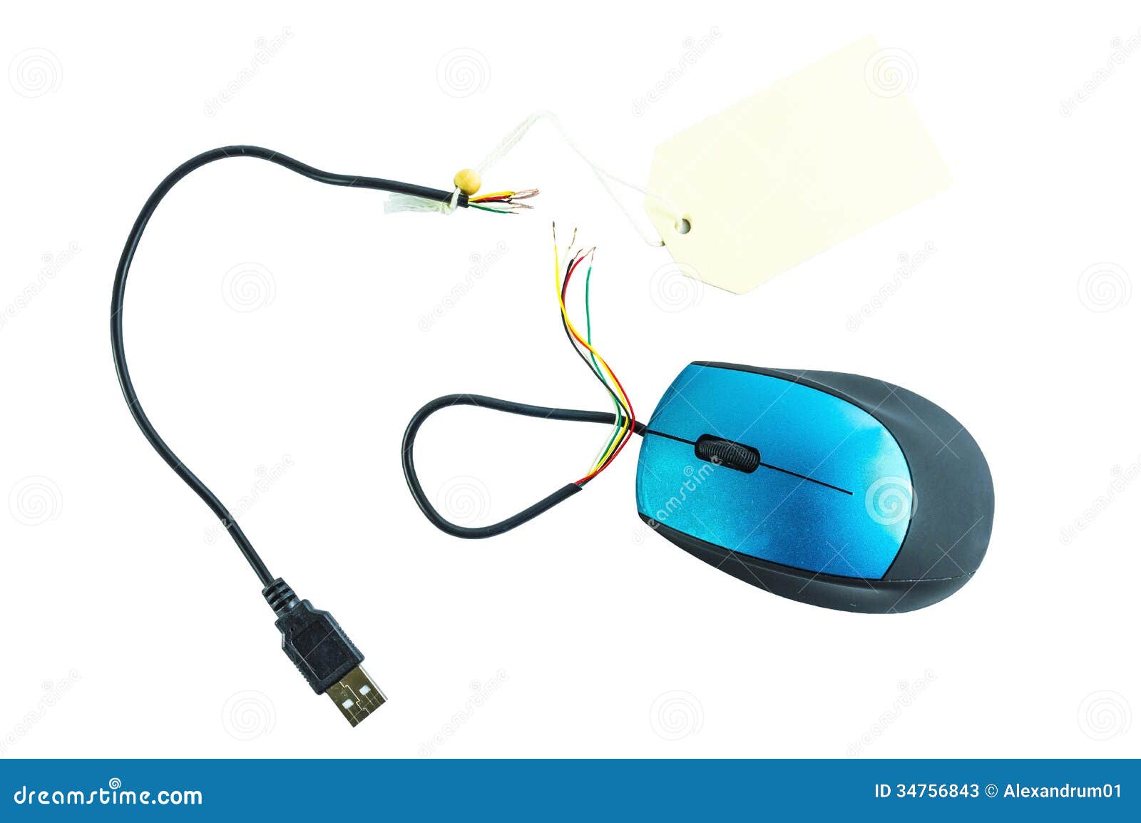Mouse with broken cable stock image. Image of electronics - 34756843
