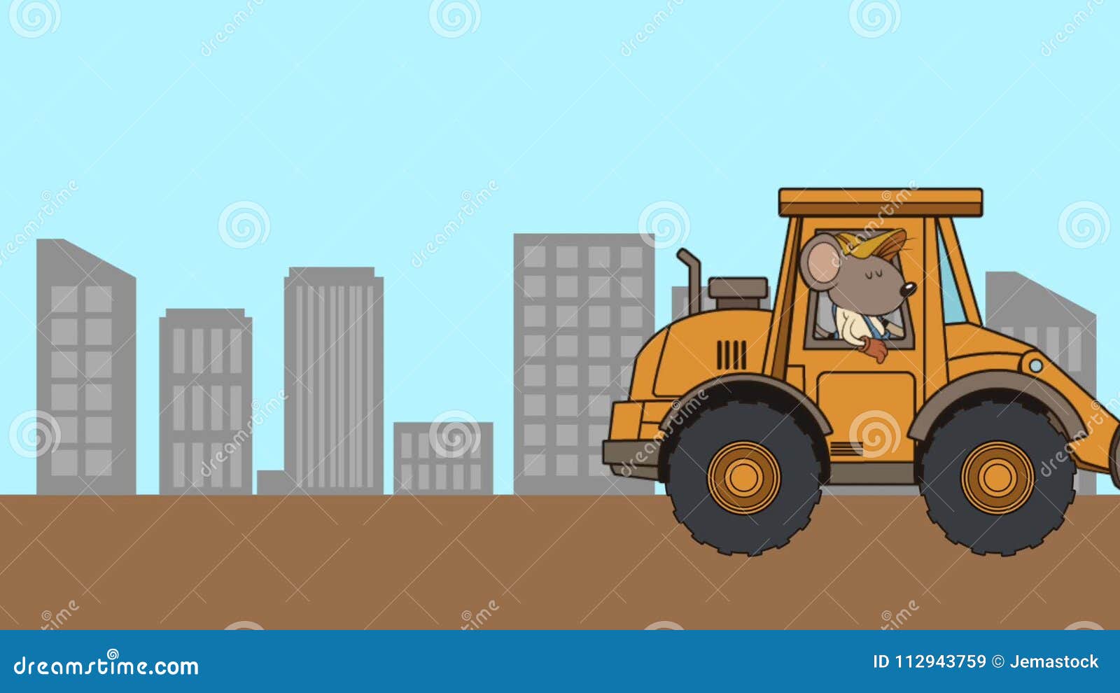 Mouse Builder with Excavator Character Animation Stock Video - Video of ...