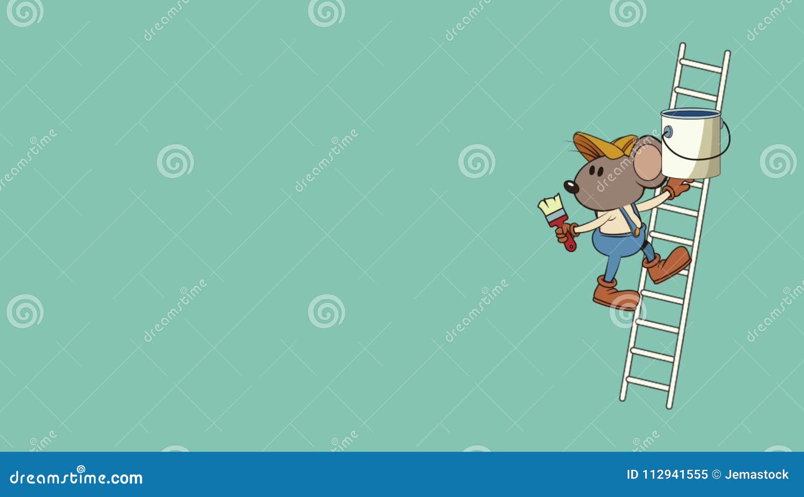 Mouse Builder with Stairs Painter Character Animation Stock Video ...