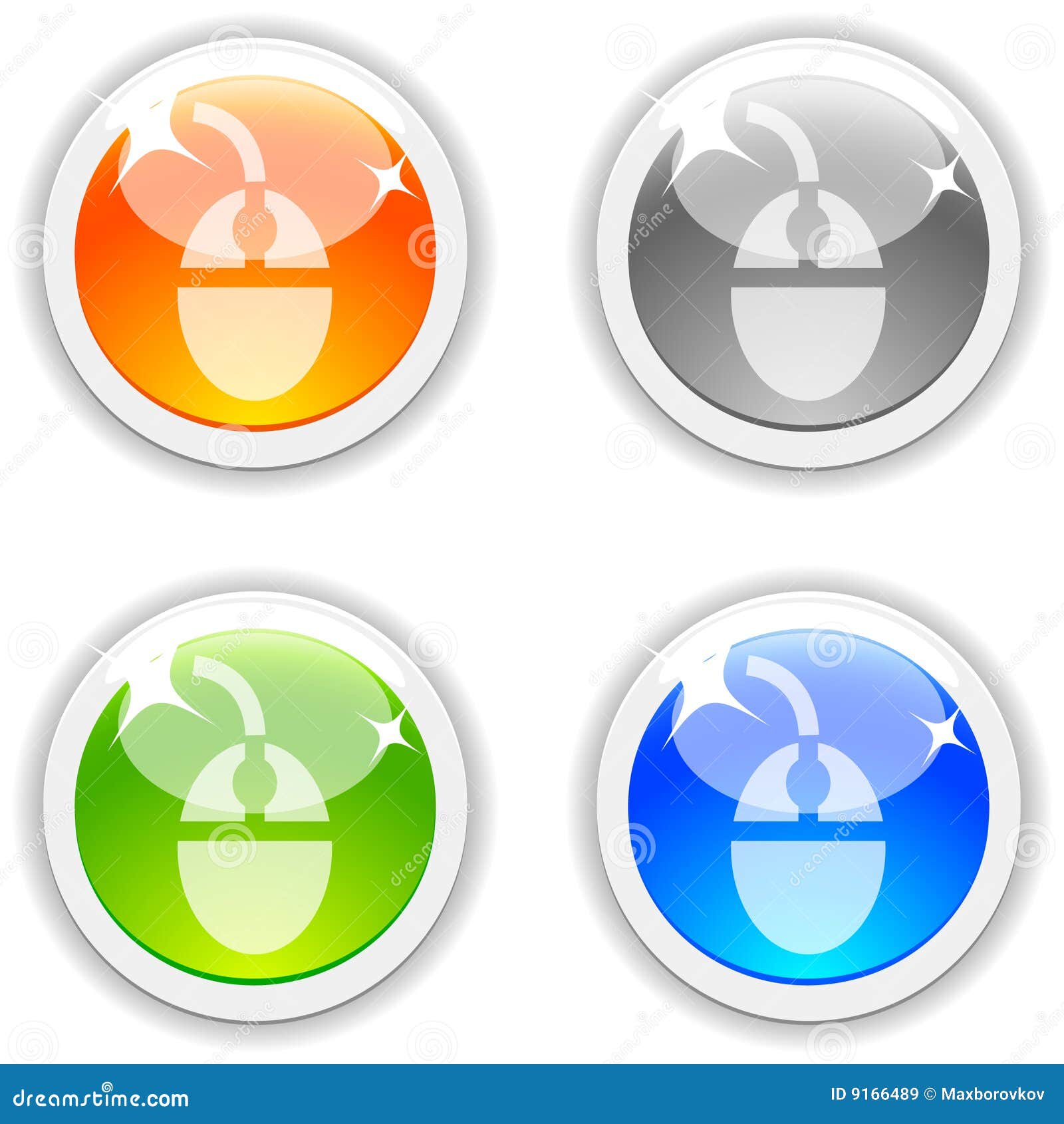 Mouse buttons. stock vector. Illustration of shadow, green - 9166489