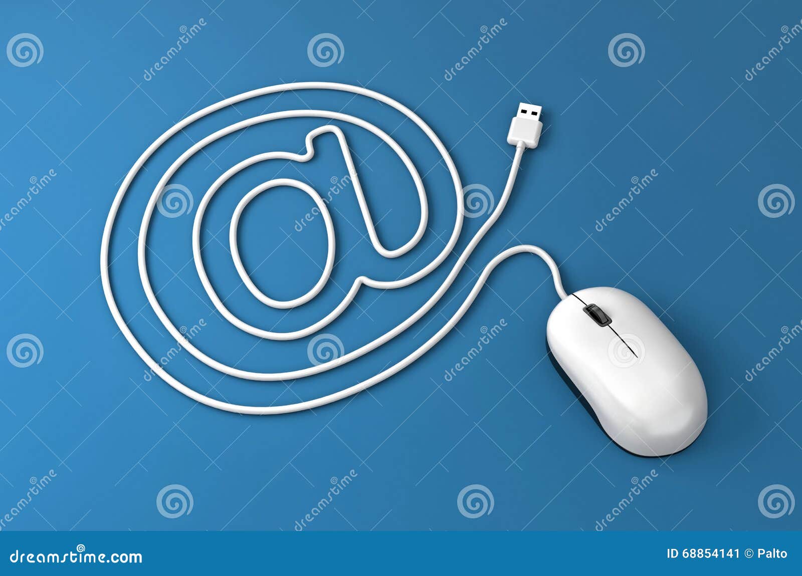 Mouse Cable in the Form of Email Sign Stock Illustration - Illustration ...