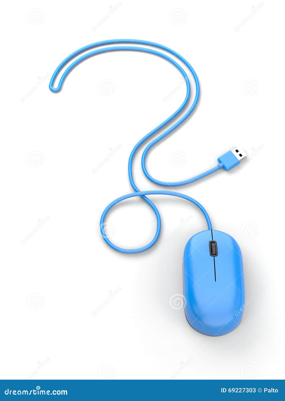Mouse Cable in the Form of Question Stock Illustration - Illustration ...