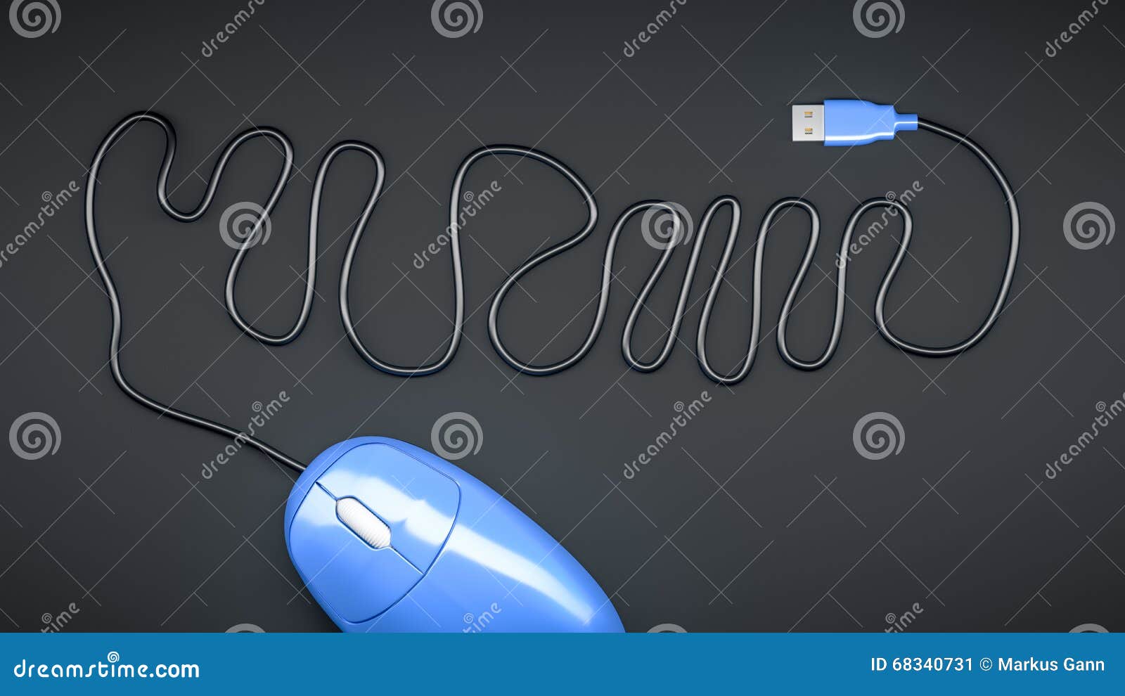 Mouse with cable stock illustration. Illustration of social - 68340731