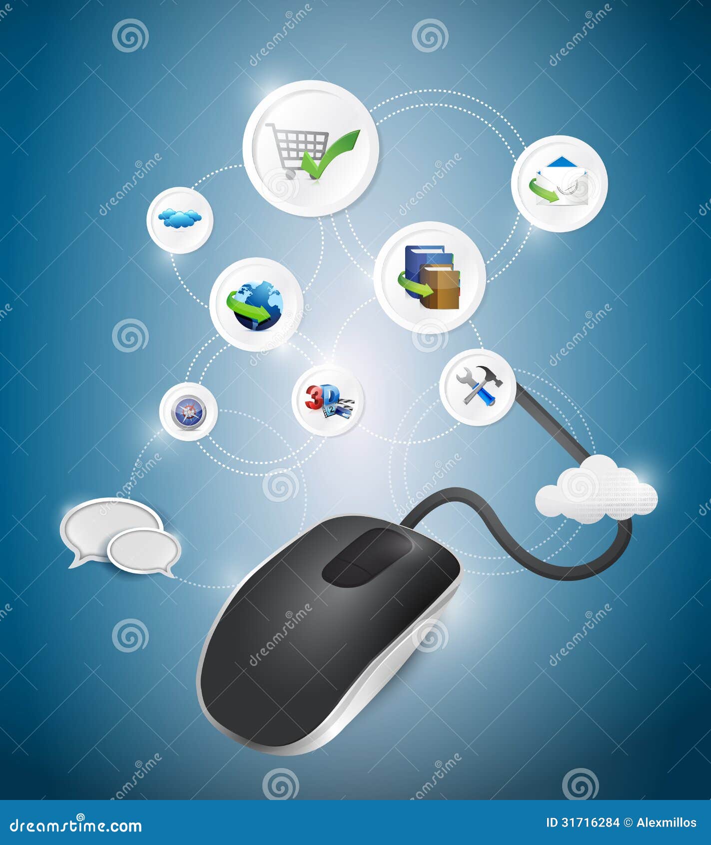 USB Mouse And Cable - Vector Flat Minimal Icon | CartoonDealer.com ...