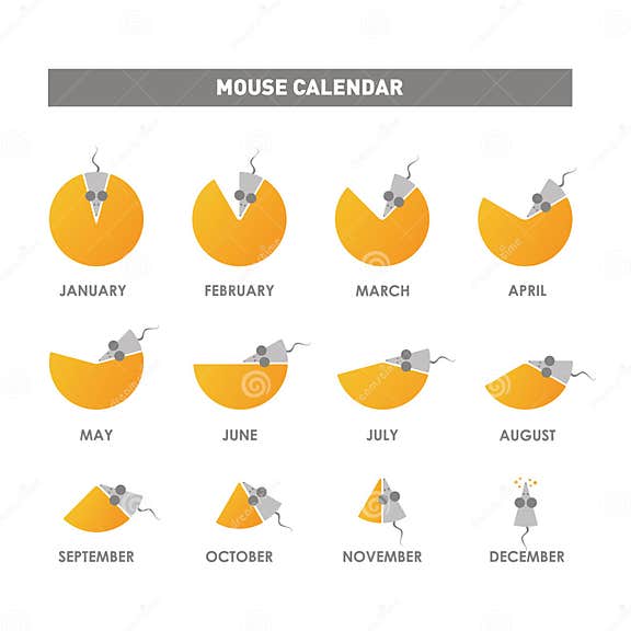 Mouse calendar icons stock vector. Illustration of icons - 3859654