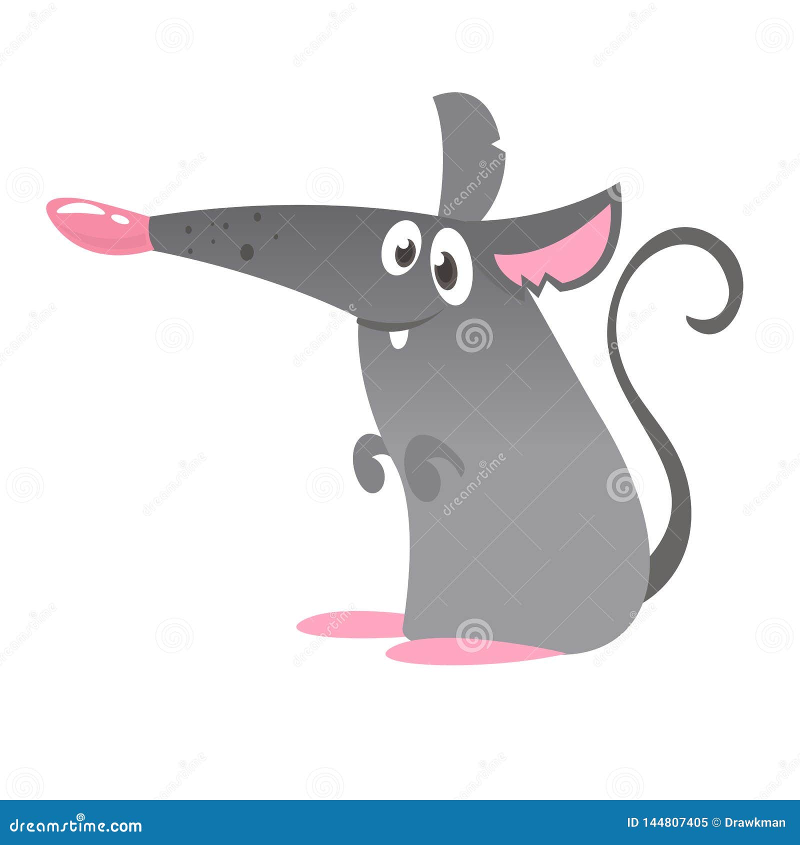 Cartoon Gray Mouse Talking. Vector Illustration Stock Vector ...