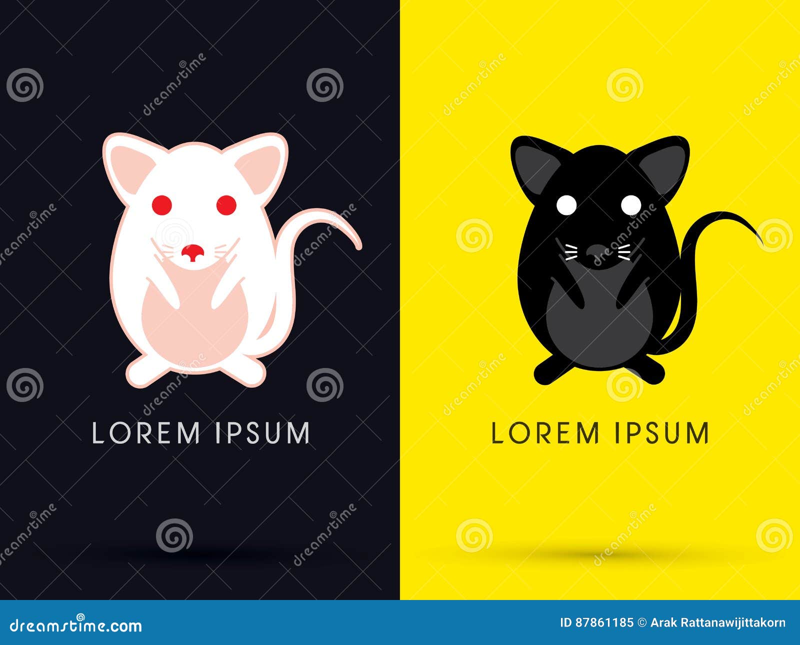 Mouse cartoon logo stock vector. Illustration of black - 87861185