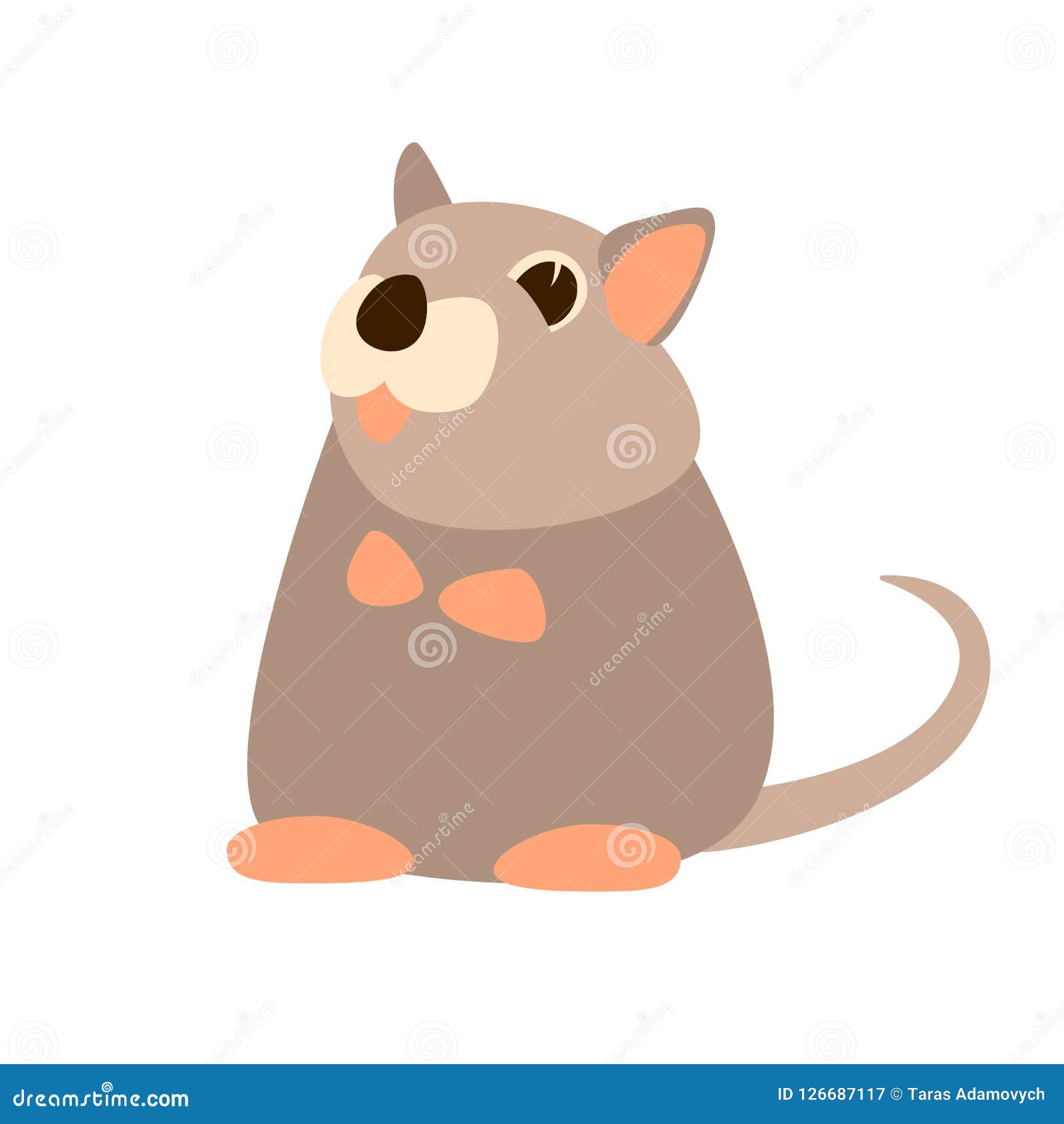 Mouse Cartoon Vector Illustration Flat Style Front Stock Vector ...