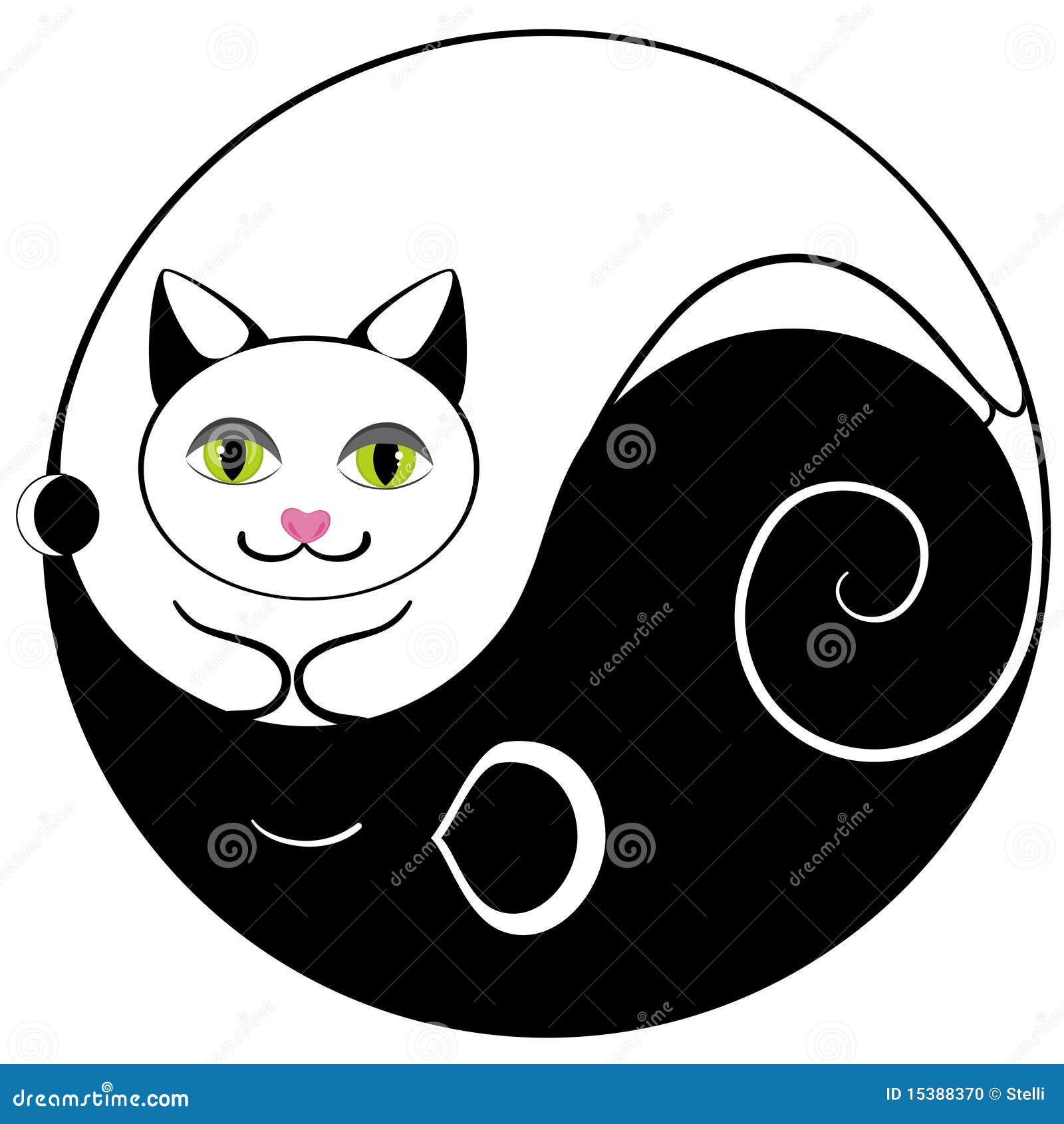 Mouse and cat yin yan stock vector. Illustration of buddhism - 15388370