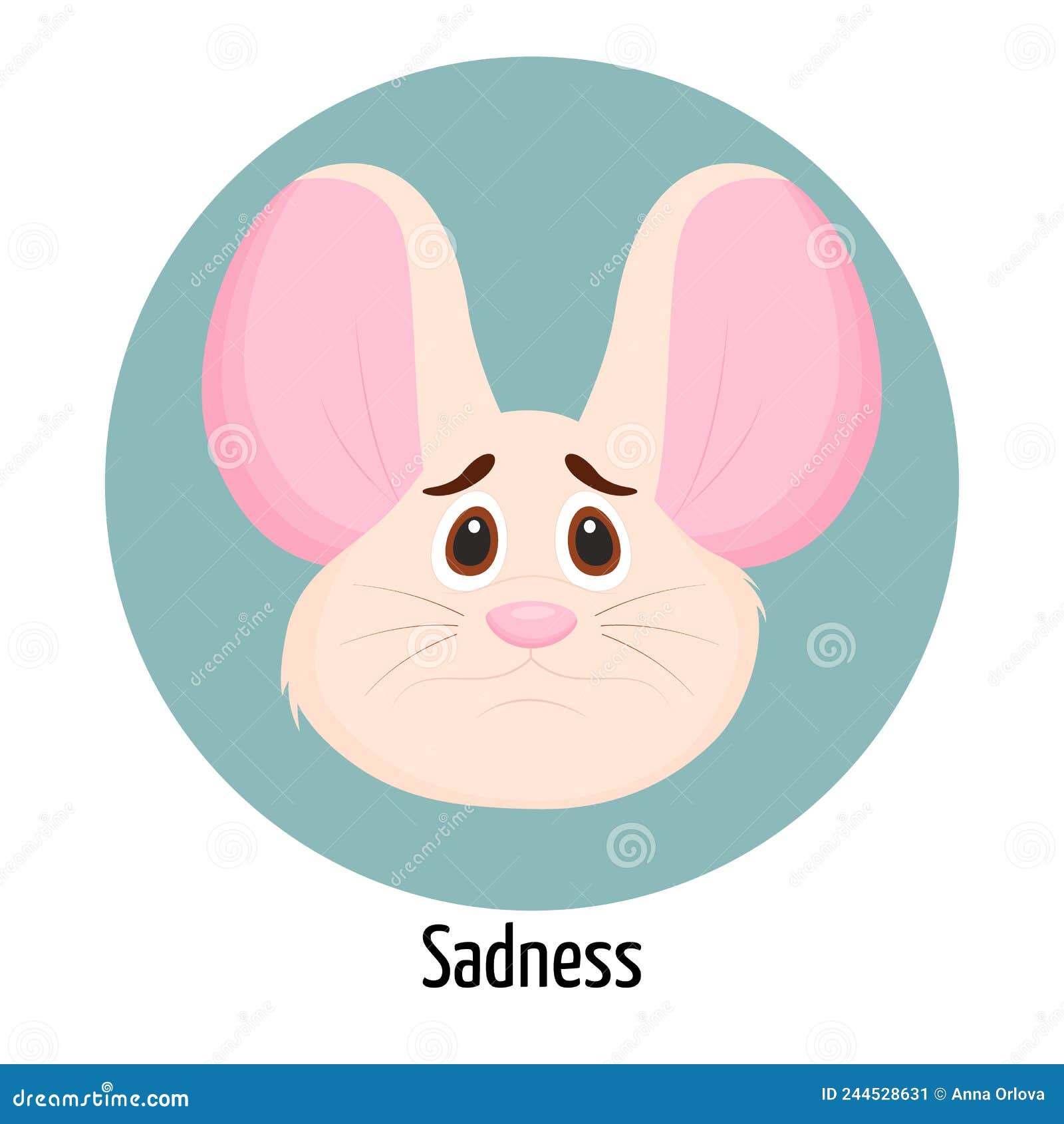 Mouse Character with a Sad Face. Facial Expression. Mouse Character ...