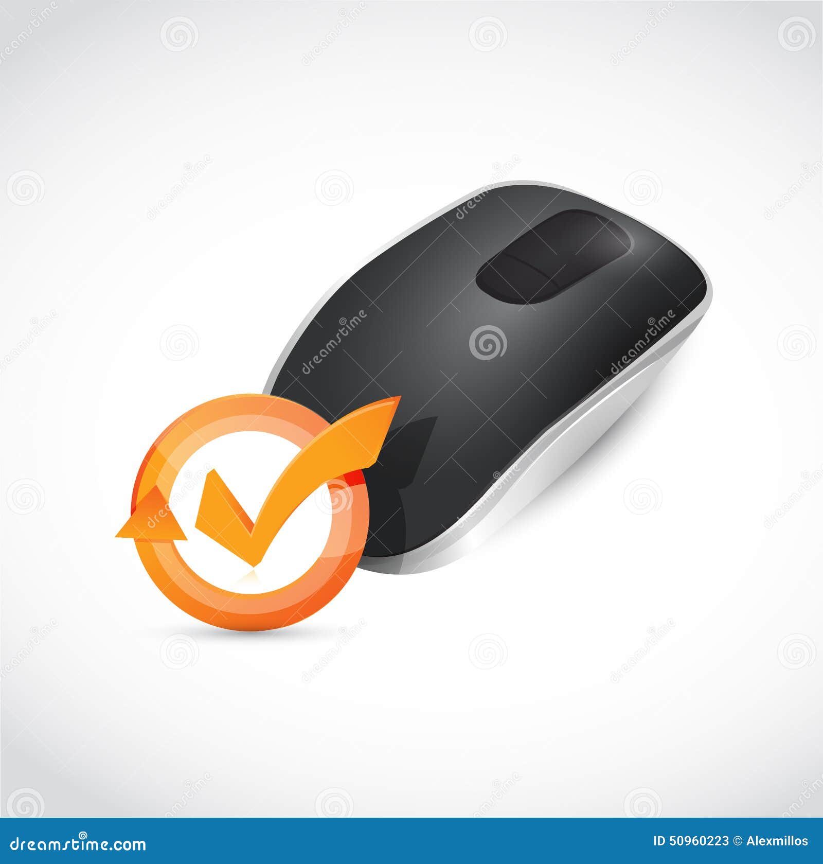 Mouse Check Mark Cycle Illustration Stock Illustration - Illustration ...