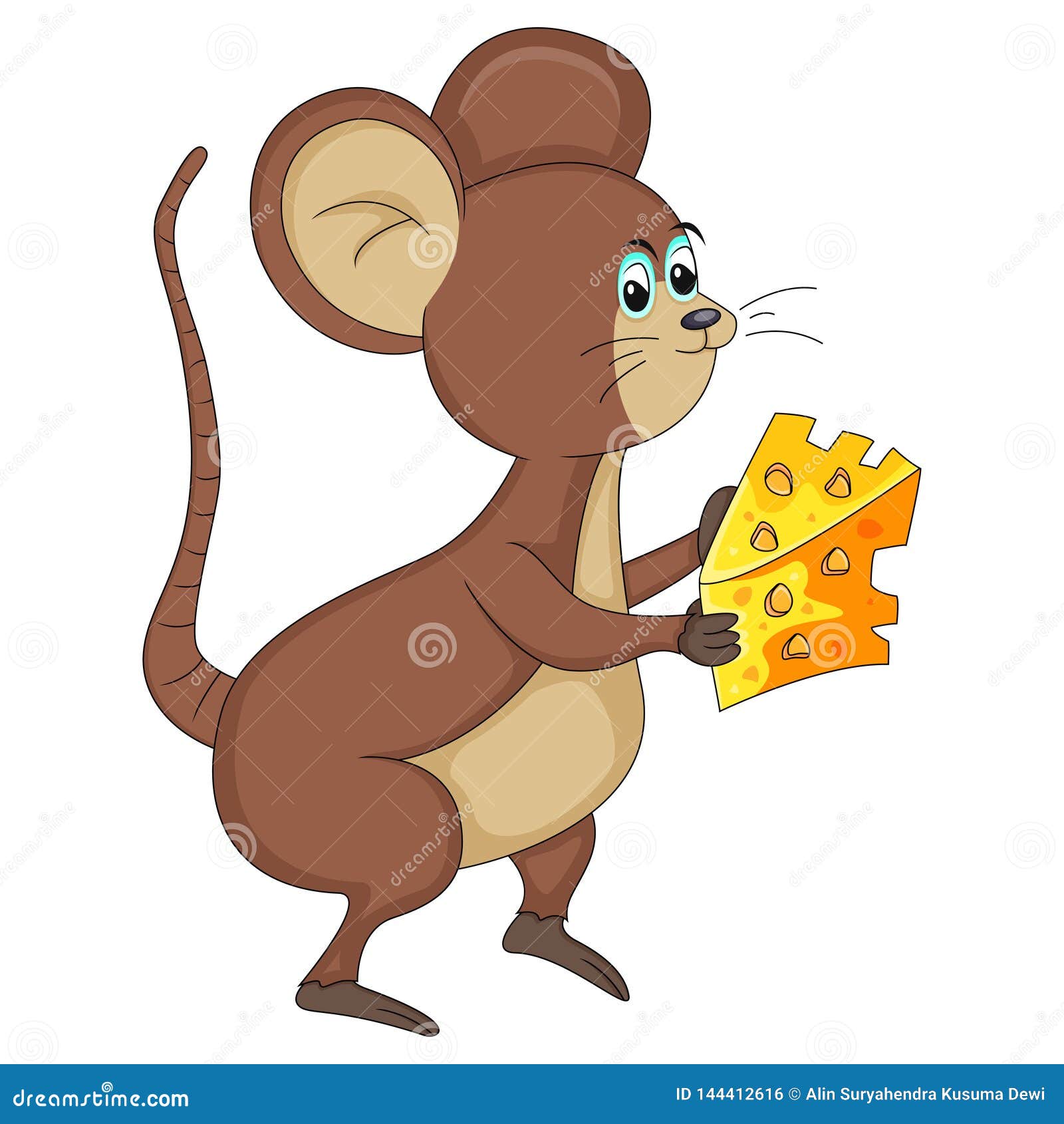Mouse with cheese cartoon stock vector. Illustration of dairy - 144412616