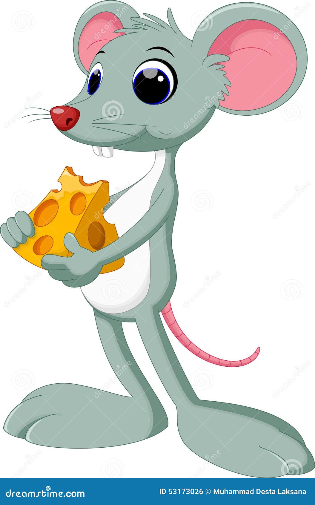 Mouse and cheese cartoon stock illustration. Illustration of cheerful ...