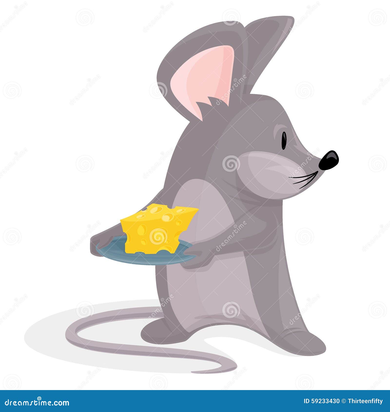 Mouse with Cheese stock vector. Illustration of cartoon - 59233430