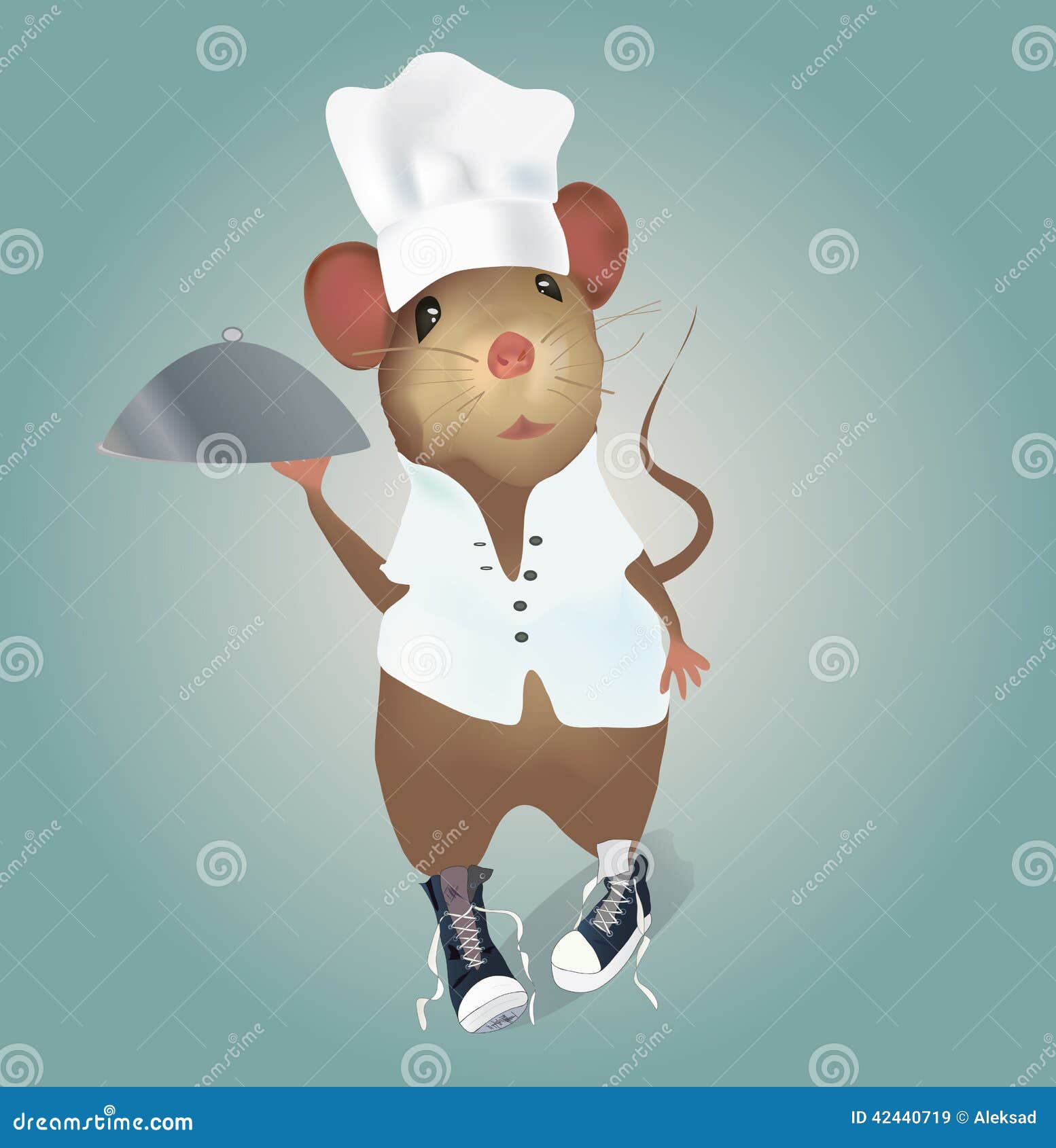 Mouse Chef with Hat and Plate Stock Vector - Illustration of cartoon ...
