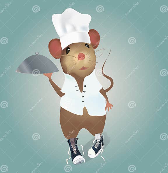 Mouse Chef with Hat and Plate Stock Vector - Illustration of cartoon ...