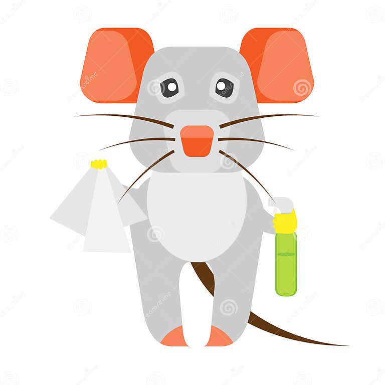 Mouse cleaning stock vector. Illustration of white, icon - 35414450