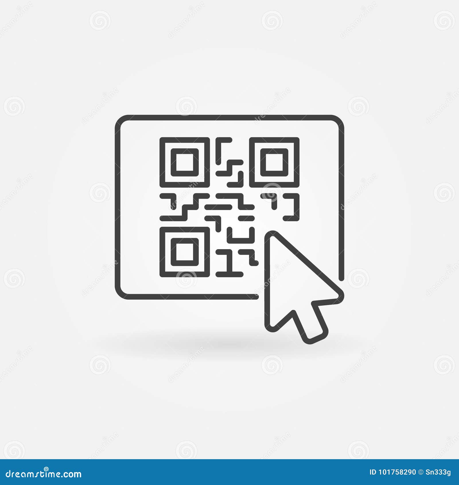 Mouse Click On Button With Qr Code Vector Icon Or Design Element Stock Vector Illustration Of