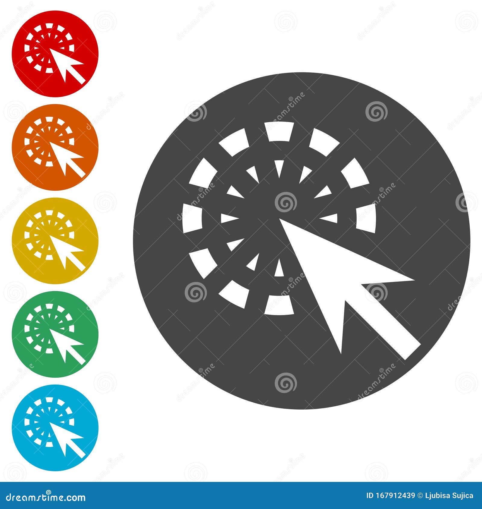 Mouse click icons set stock vector. Illustration of element - 167912439