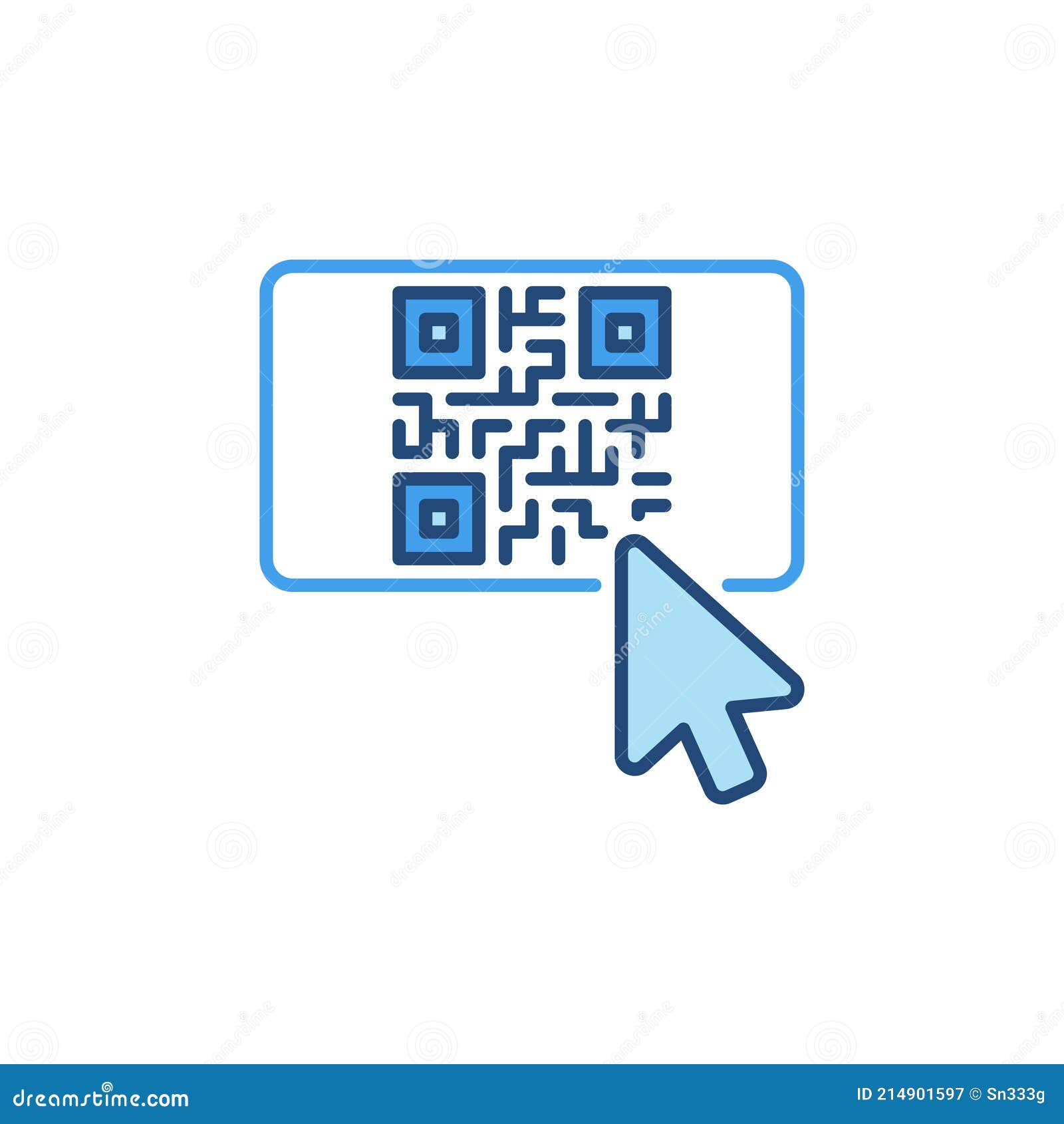 Mouse Click on QR Code Button Vector Concept Colored Icon Stock Vector ...