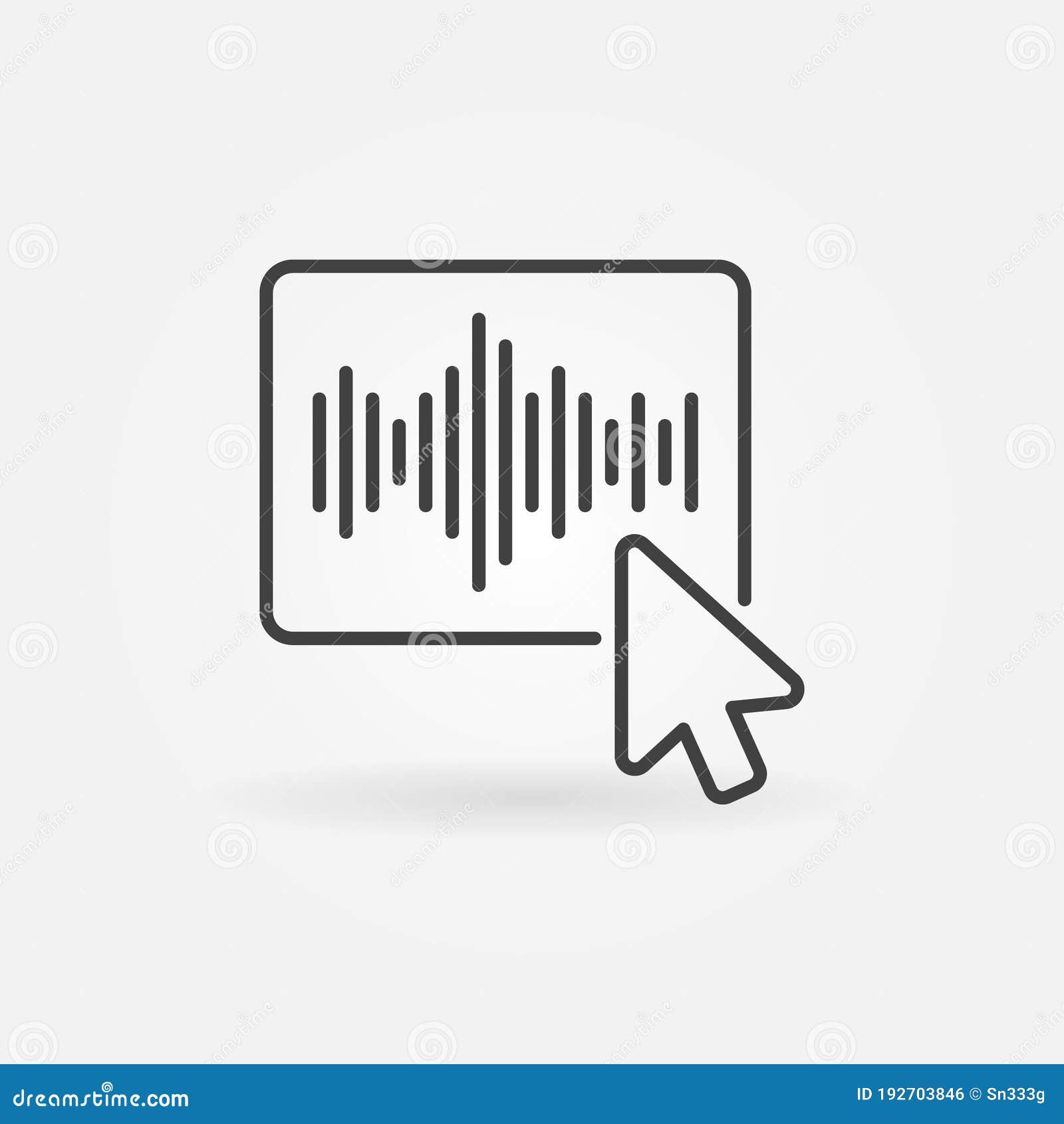 Mouse Click on Sound Wave Button Vector Thin Line Icon Stock Vector ...