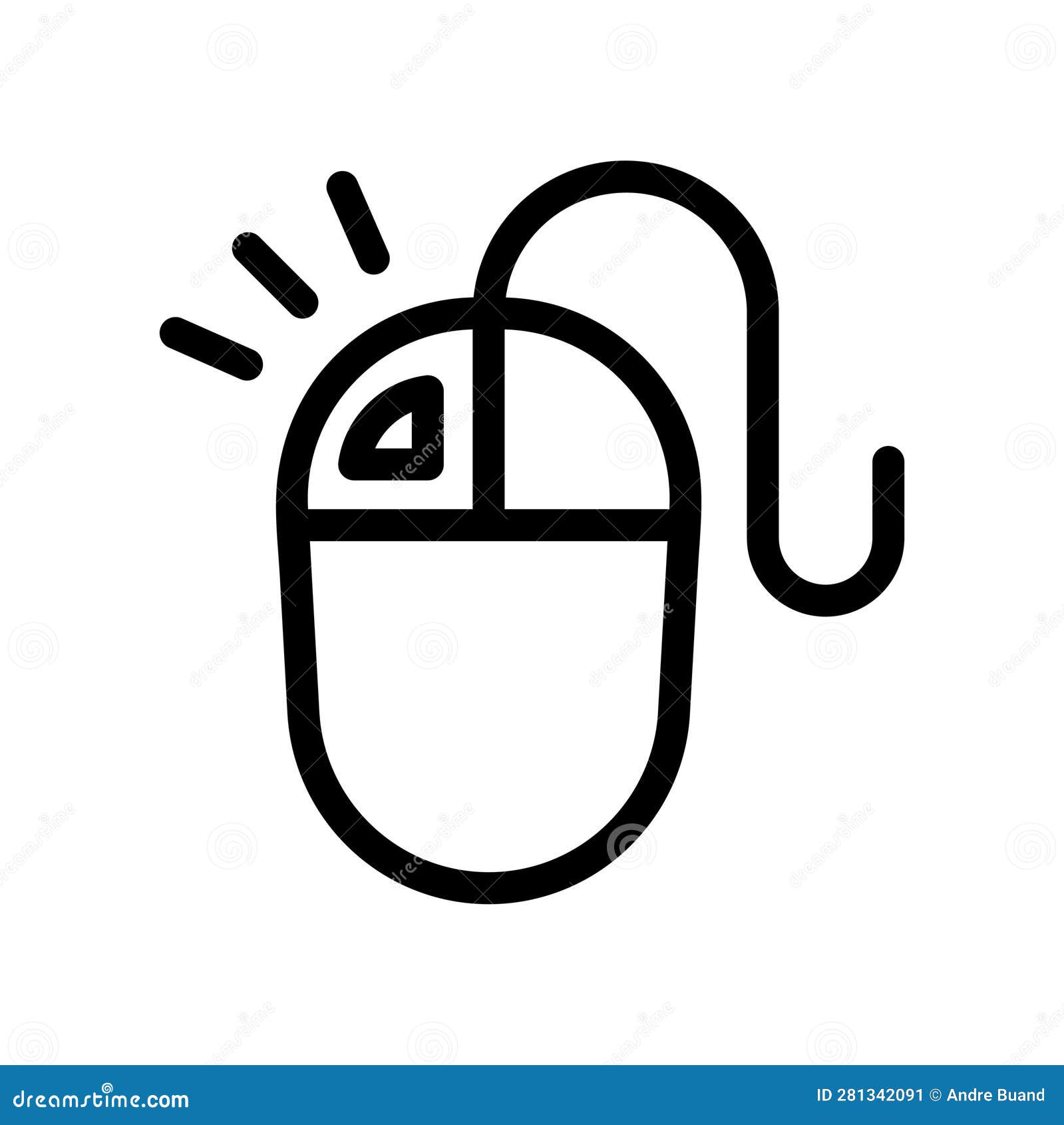 Mouse Click Vector Line Icon Stock Vector - Illustration of button ...