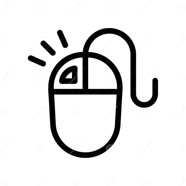 Mouse Click Vector Line Icon Stock Vector - Illustration of button ...