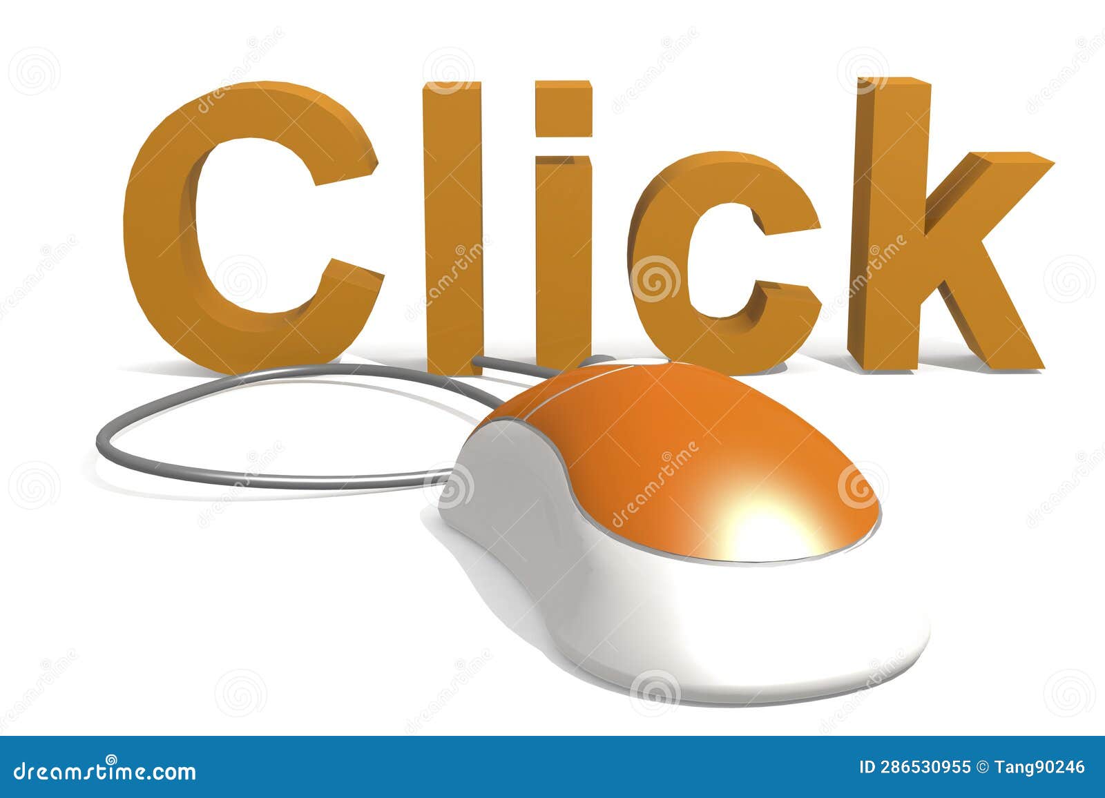 Mouse with Click Word Isolated Stock Illustration - Illustration of ...