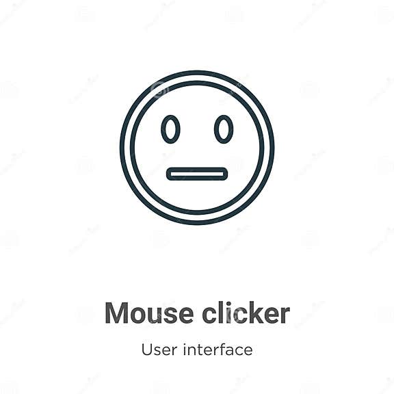 Mouse Clicker Outline Vector Icon. Thin Line Black Mouse Clicker Icon ...