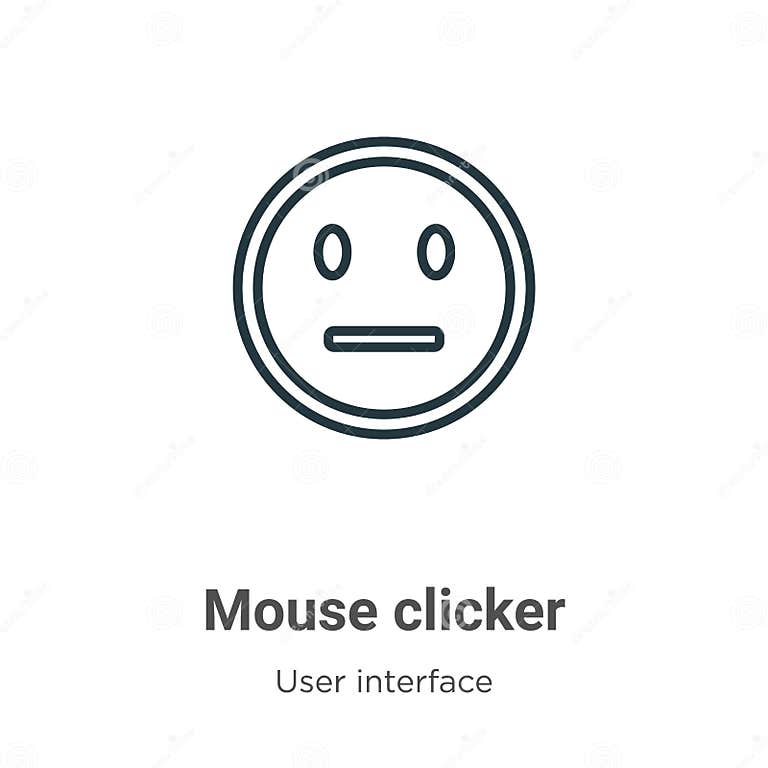 Mouse Clicker Outline Vector Icon. Thin Line Black Mouse Clicker Icon ...