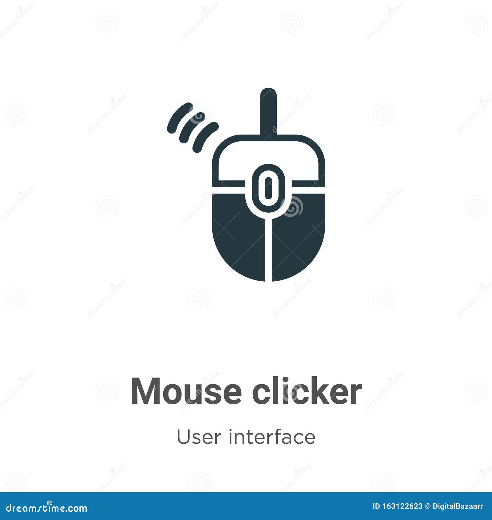 Mouse Clicker Vector Icon On White Background. Flat Vector Mouse ...