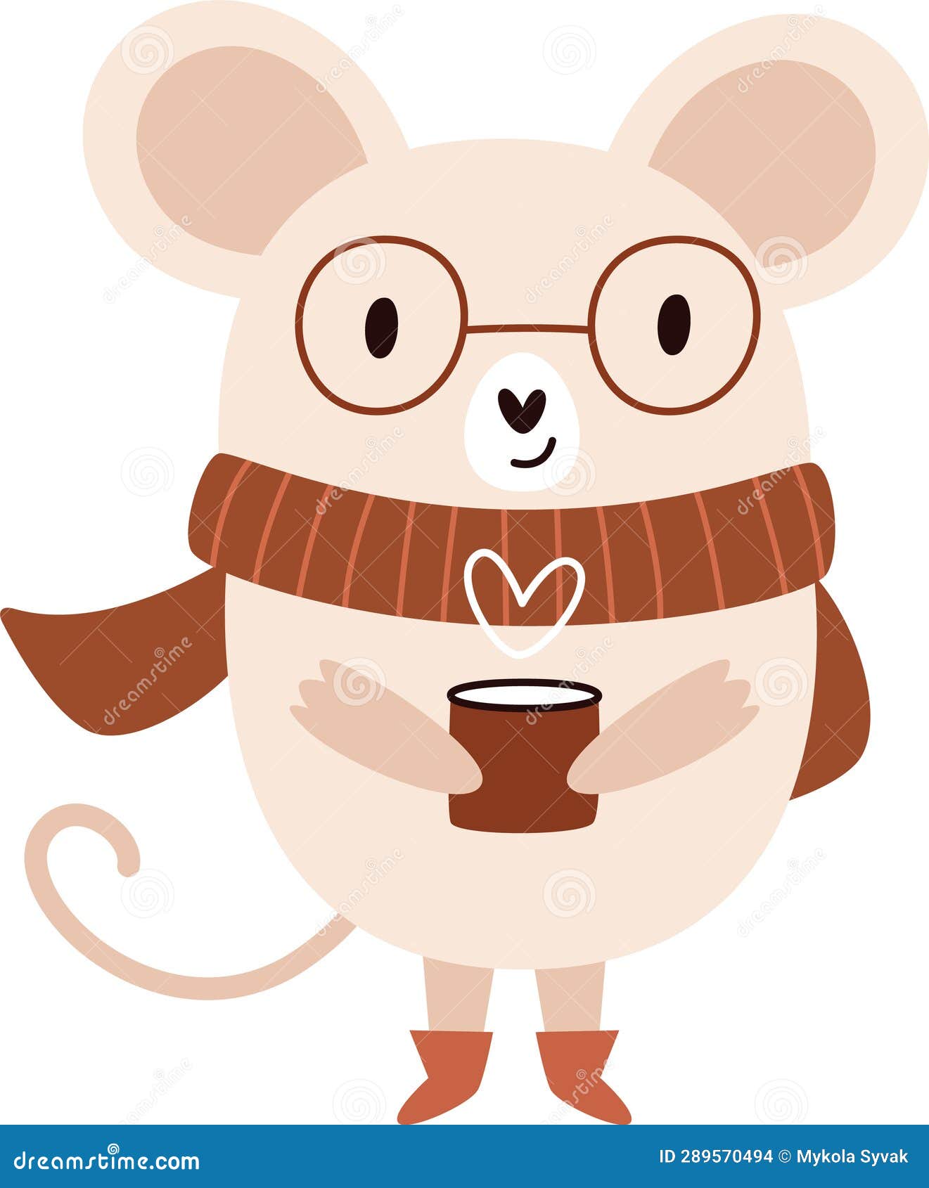 Mouse with Coffee Mug stock vector. Illustration of mouse - 289570494