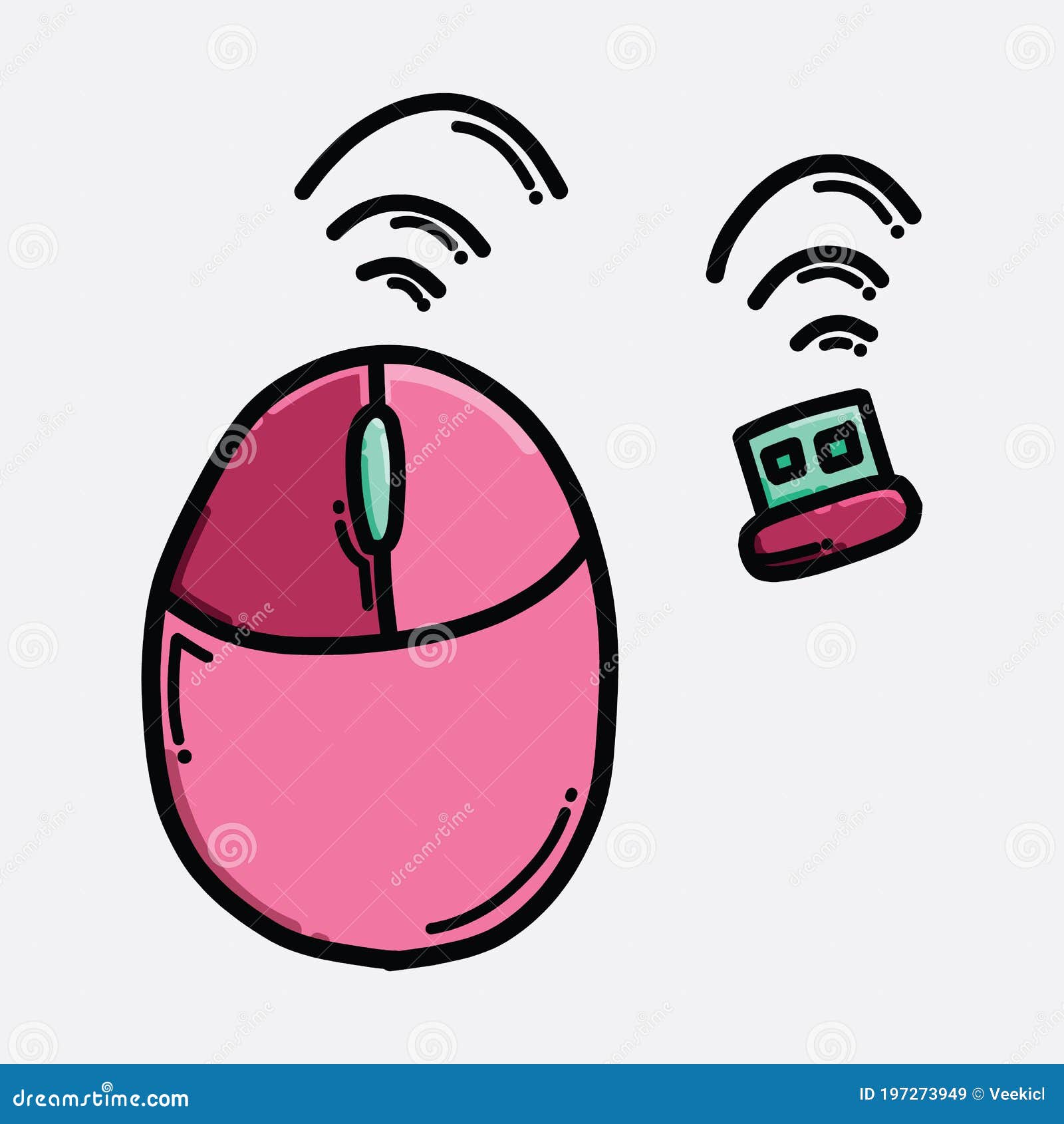 Mouse Color Vector Icon. Drawing Sketch Illustration Hand Drawn Line ...