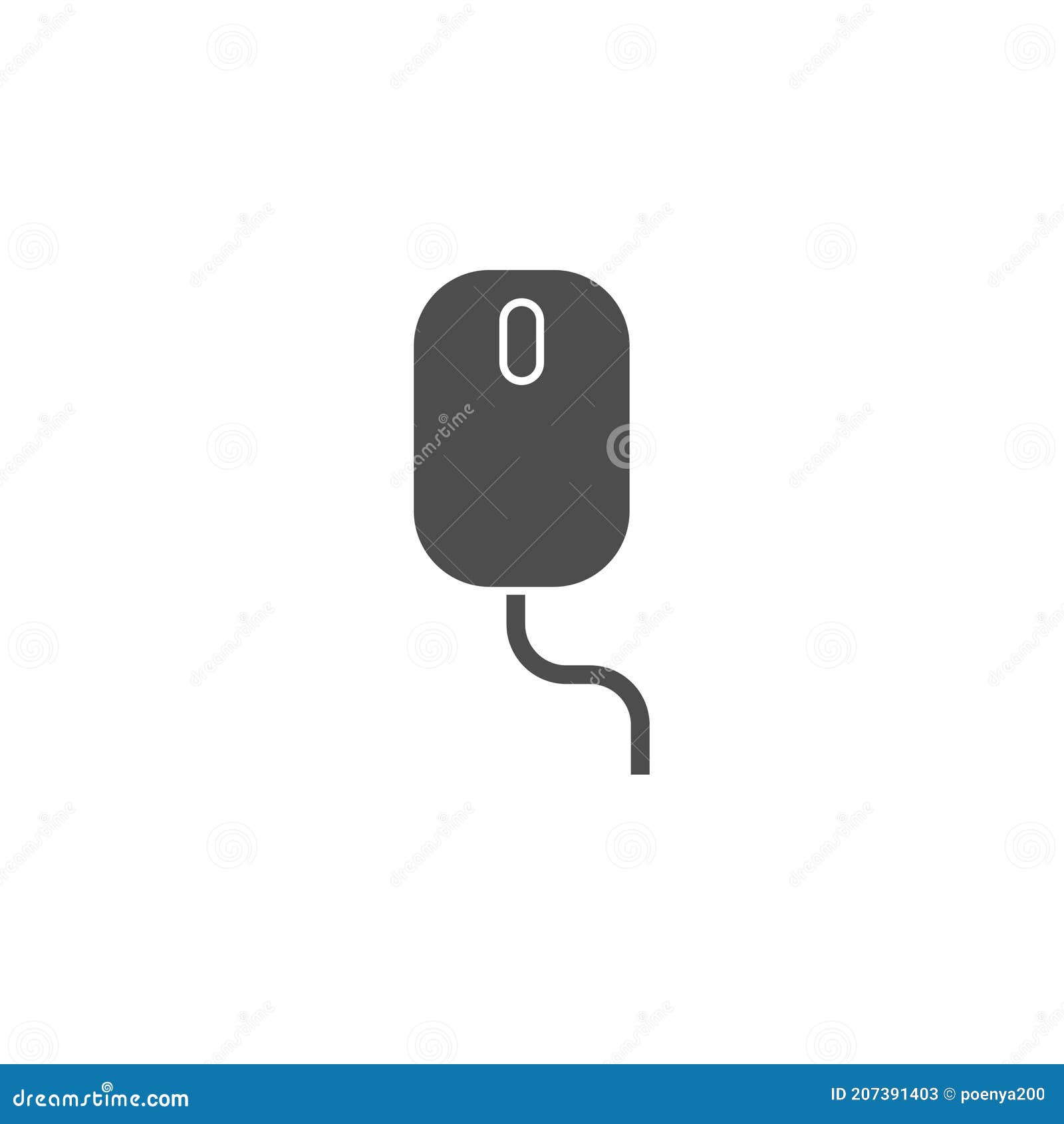 Mouse Computer Black Solid Style Icon Vector Illustration Stock Vector ...