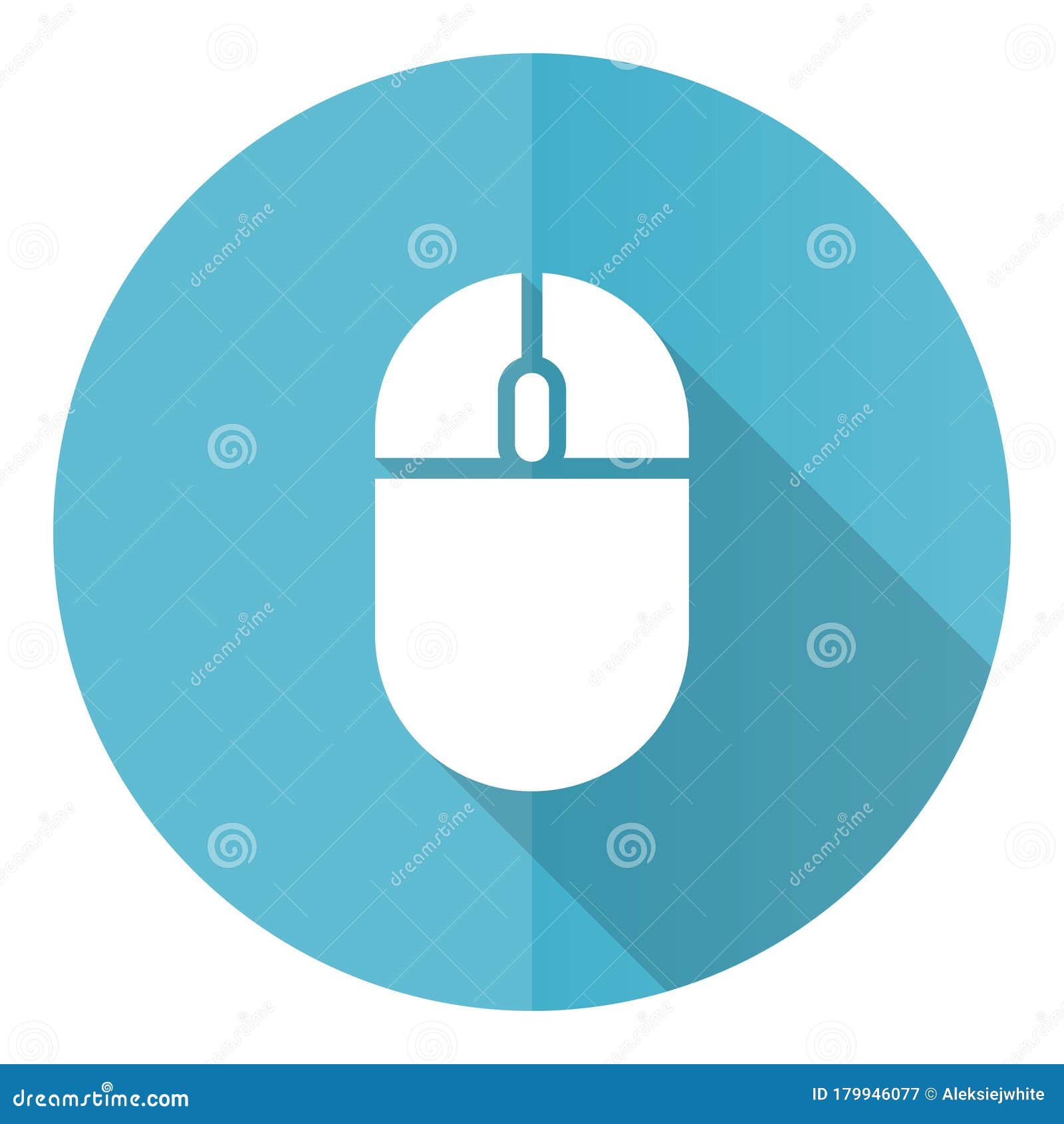 Mouse, Computer Blue Round Flat Design Vector Icon Isolated on White ...
