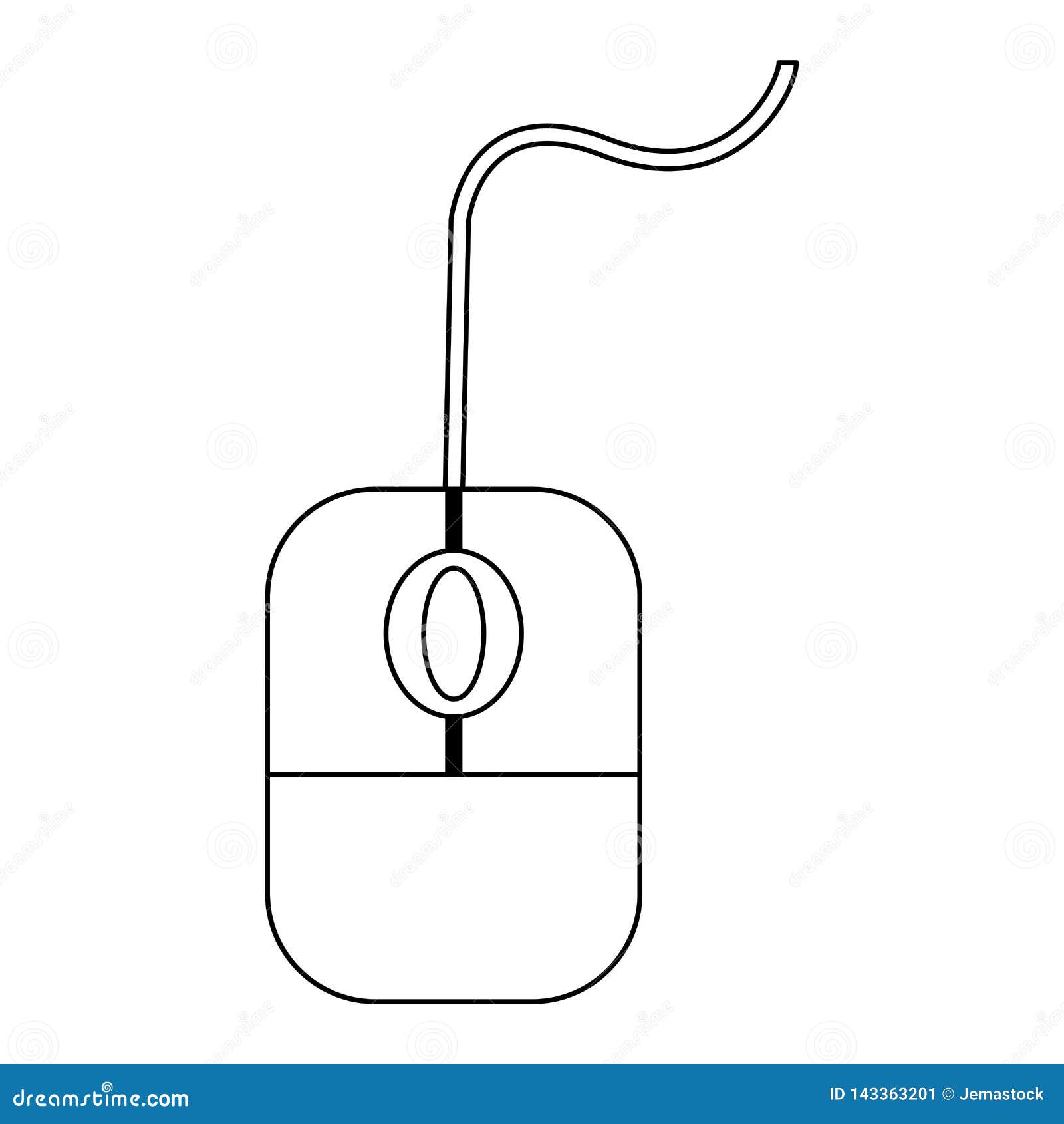 Mouse of Computer Cartoons in Black and White Stock Vector ...