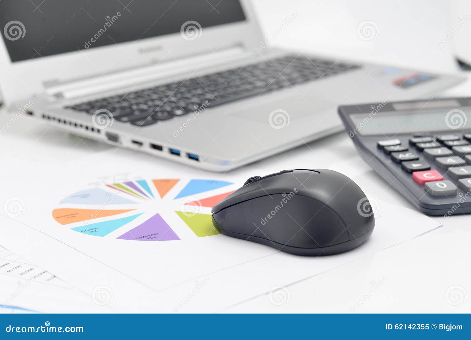 Mouse Computer and Financial Graphs Stock Image - Image of asset ...