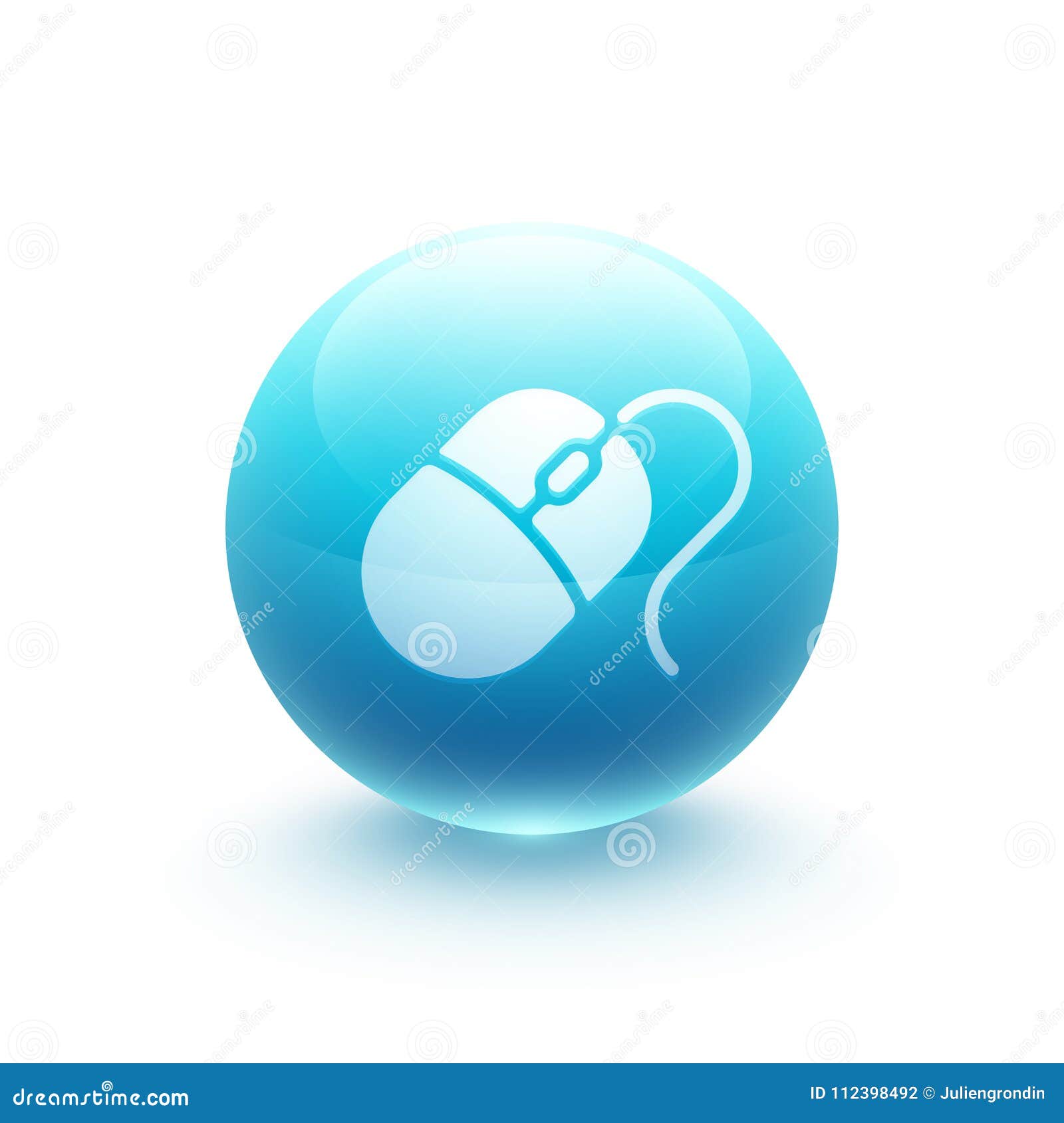 Mouse computer icon sphere stock illustration. Illustration of shadow ...