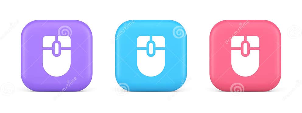 Mouse Computer Scrolling Device Cursor Button Click Control Cyberspace Interface 3d Icon Stock
