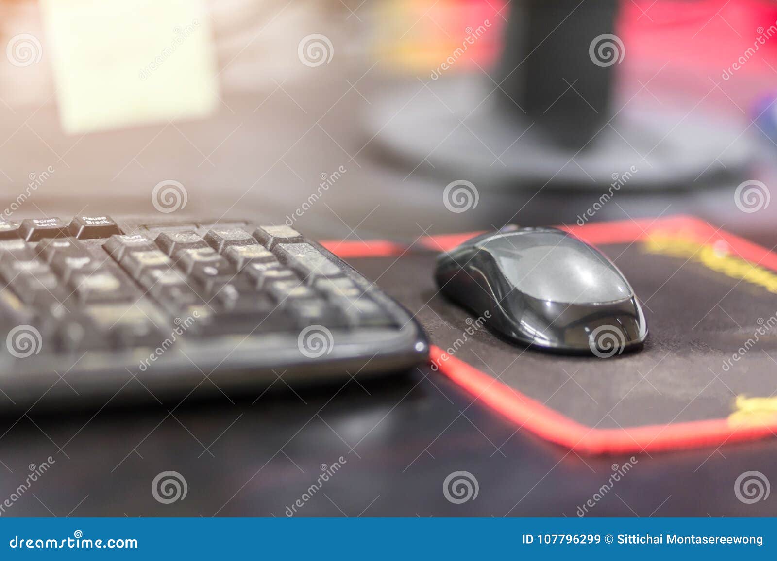 Mouse and the Computer Use in the Workplace. Stock Image - Image of ...