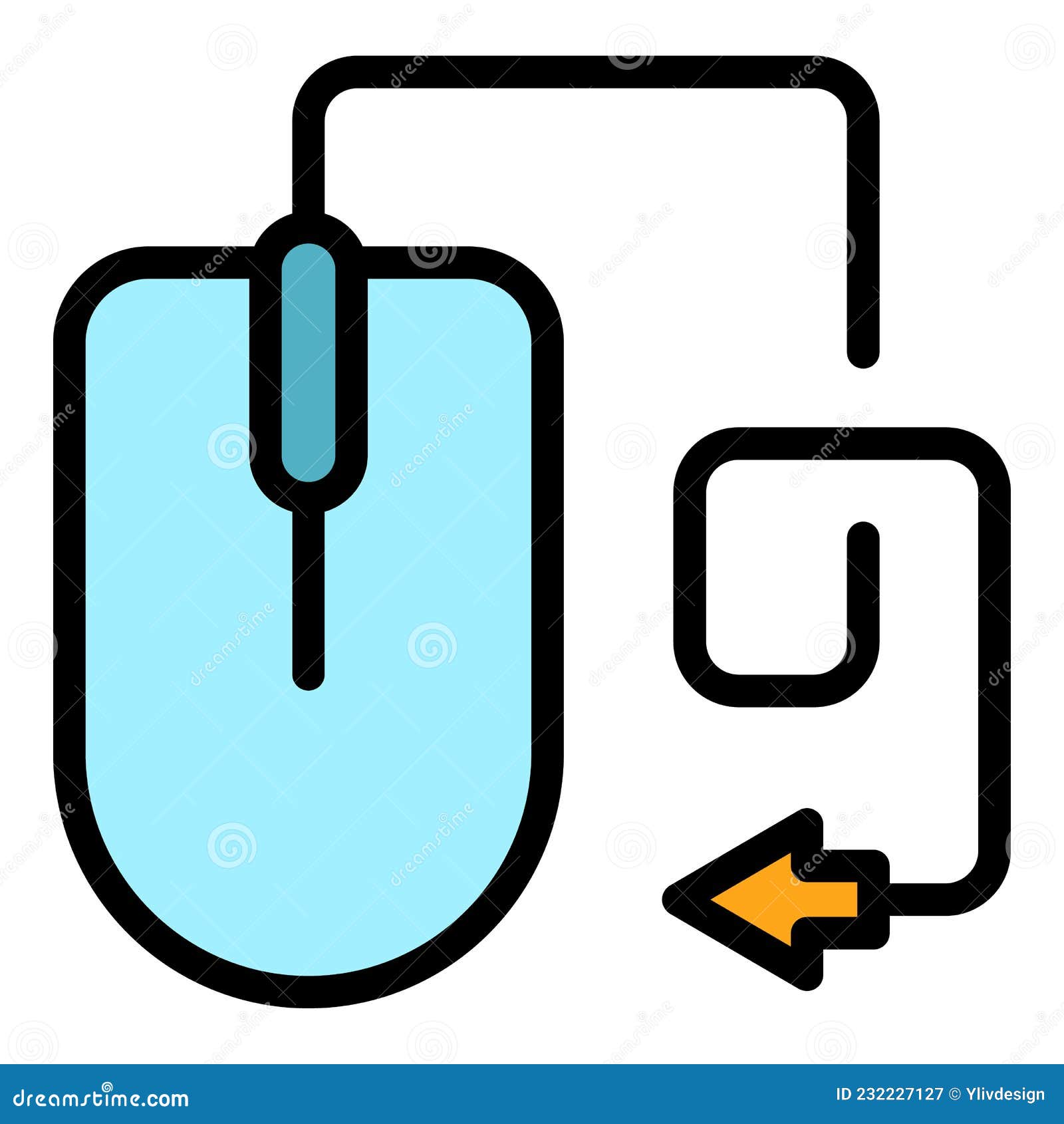 Mouse Contact Icon Color Outline Vector Stock Vector - Illustration of ...