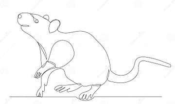 Mouse Continuous Line Drawing, Sketch Stock Vector - Illustration of ...