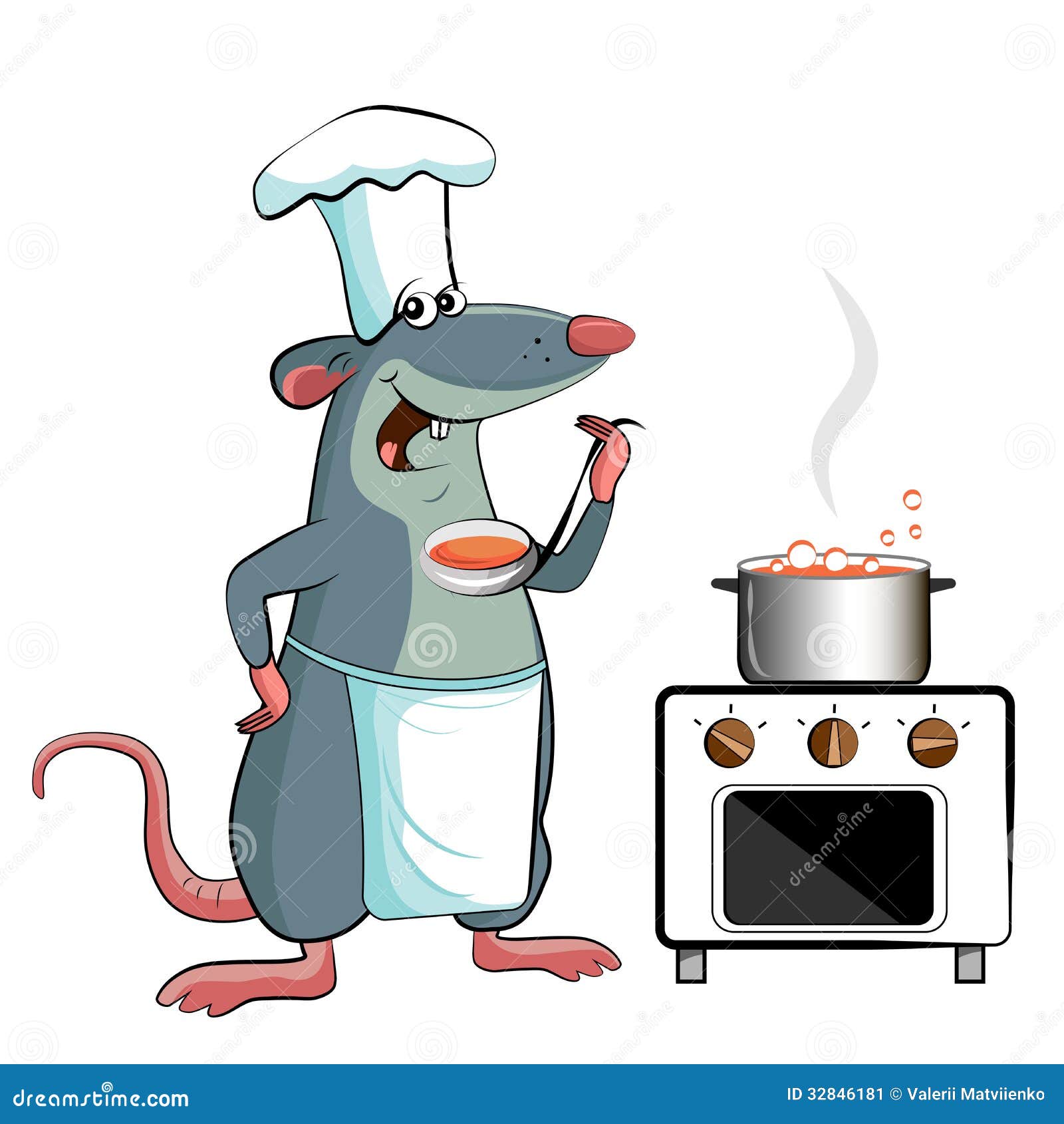 Mouse cook - chef holdson stock vector. Illustration of painting - 32846181