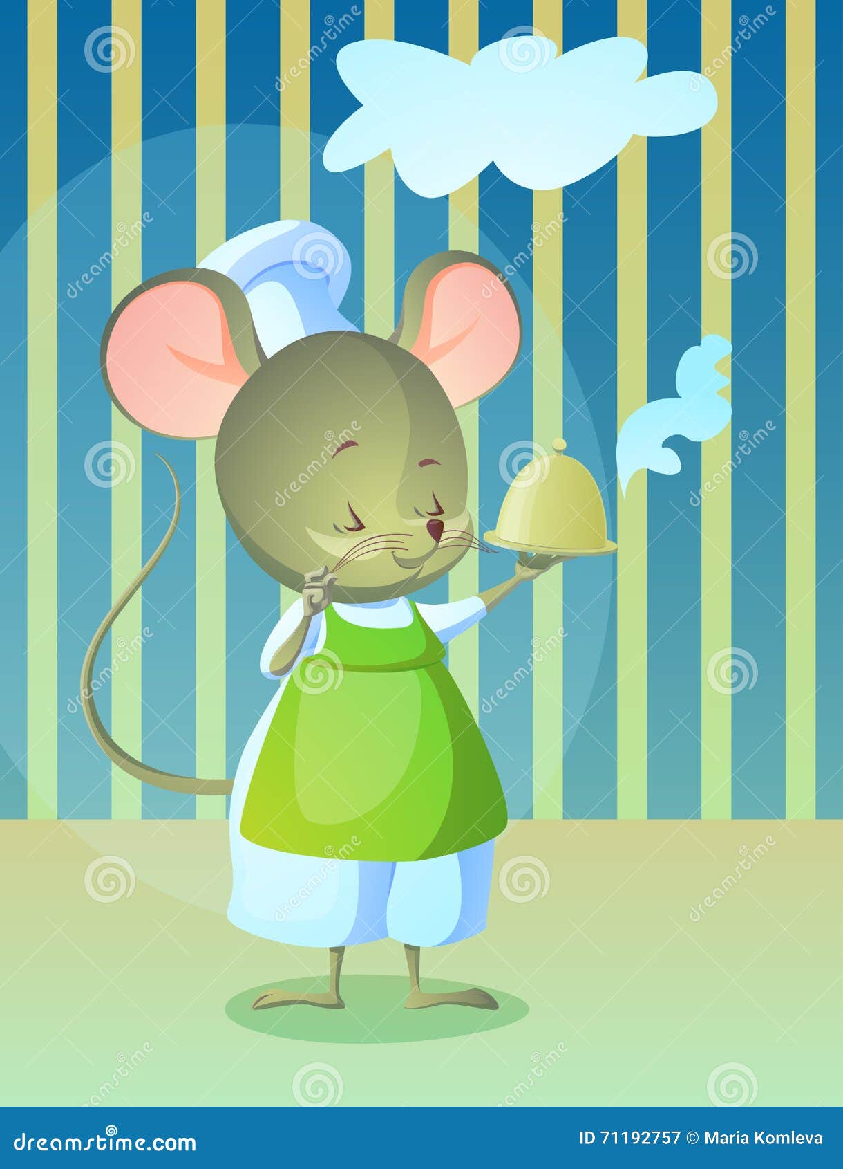 Mouse cook stock vector. Illustration of color, cuisine - 71192757