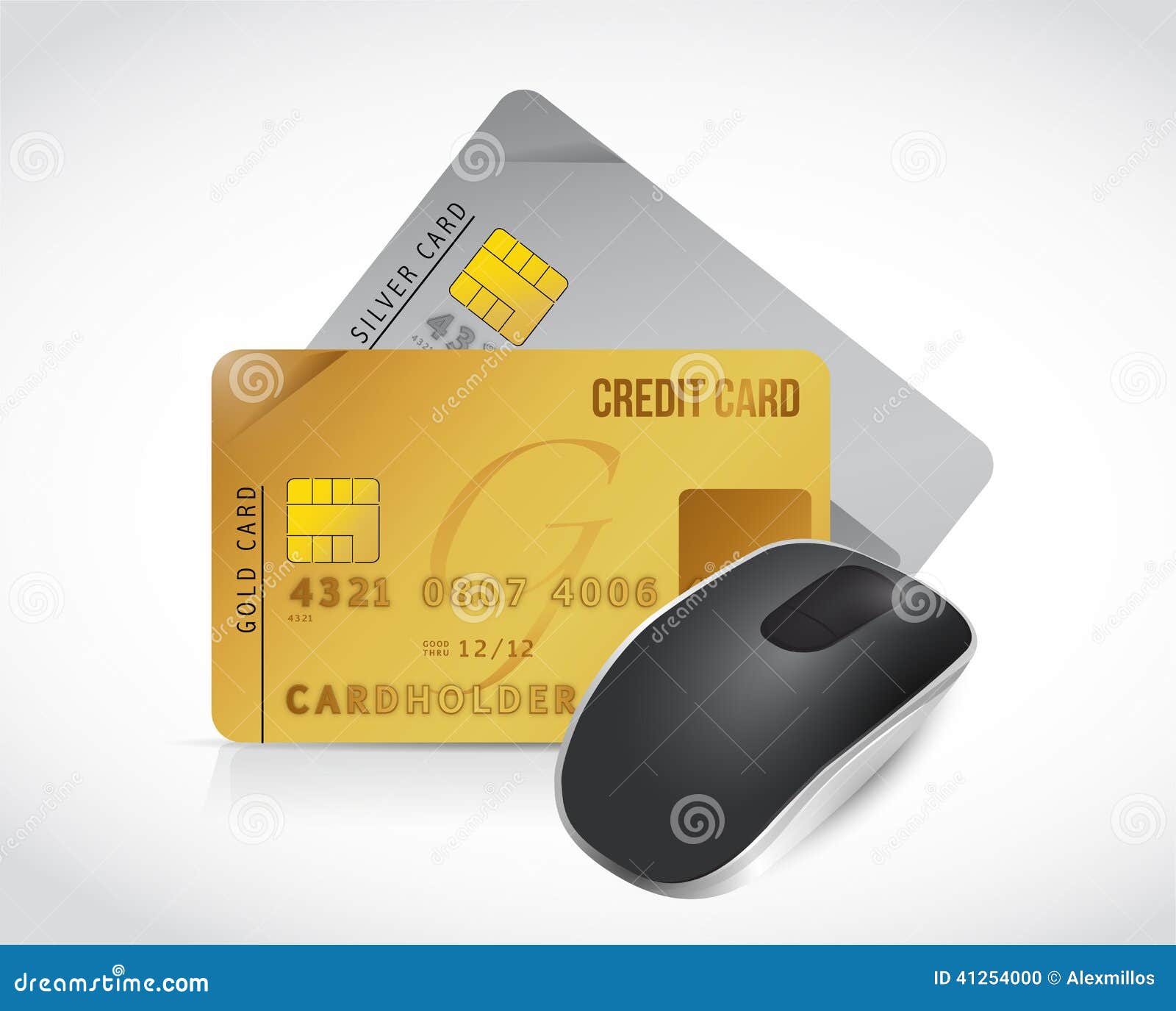 Mouse and Credit Cards Illustration Design Stock Illustration ...
