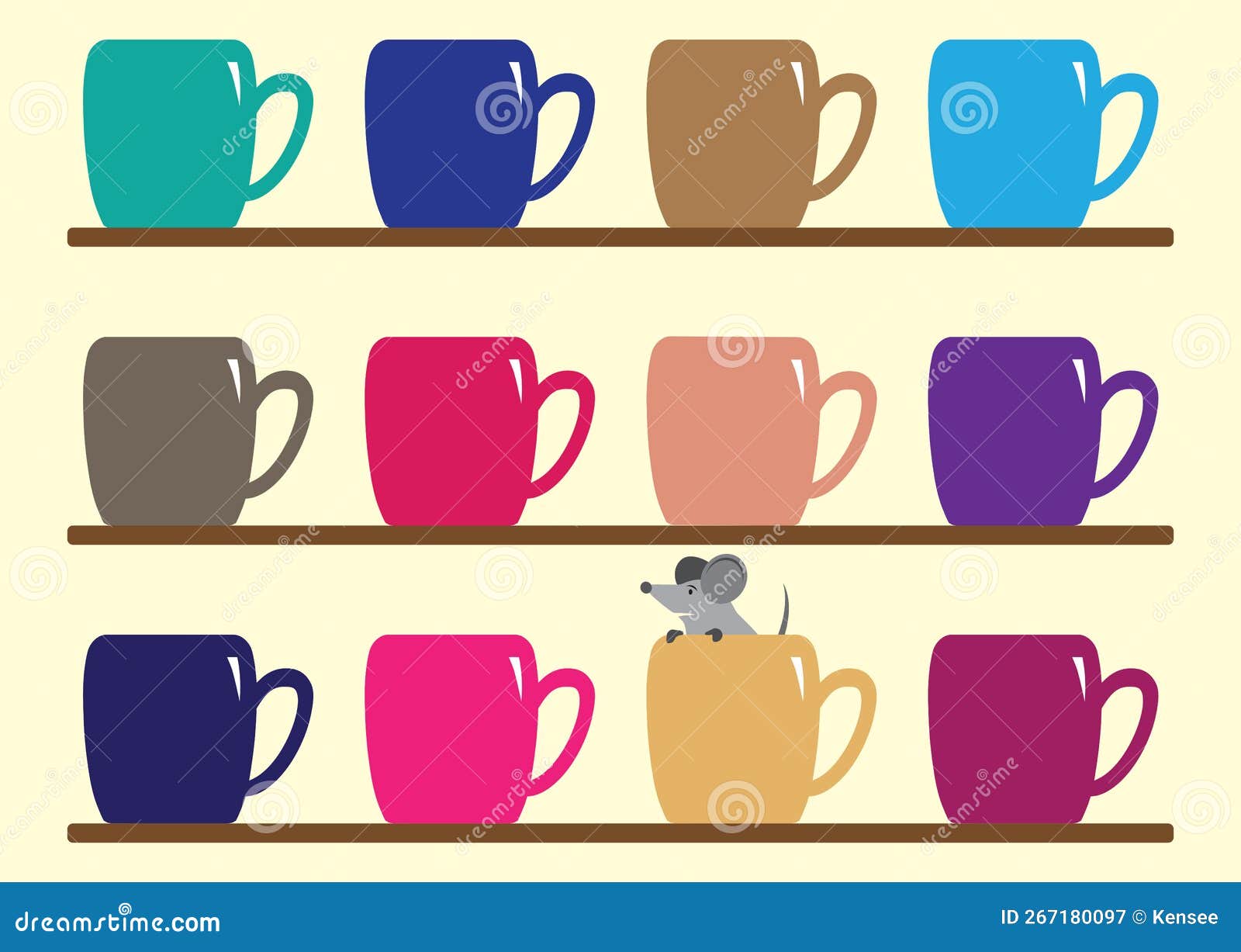 Sneaky Cartoon Mouse in a Cup Stock Vector - Illustration of mouse ...