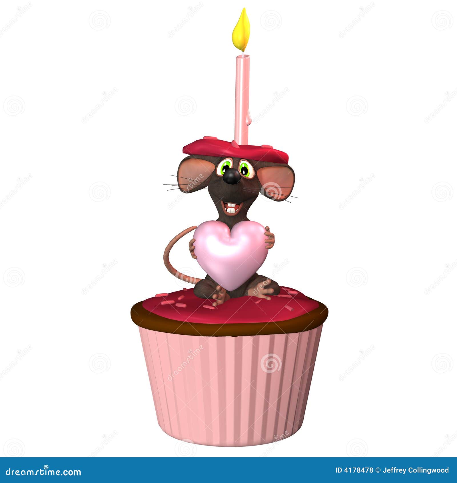 Mouse with Cupcake 2 stock illustration. Illustration of pink - 4178478